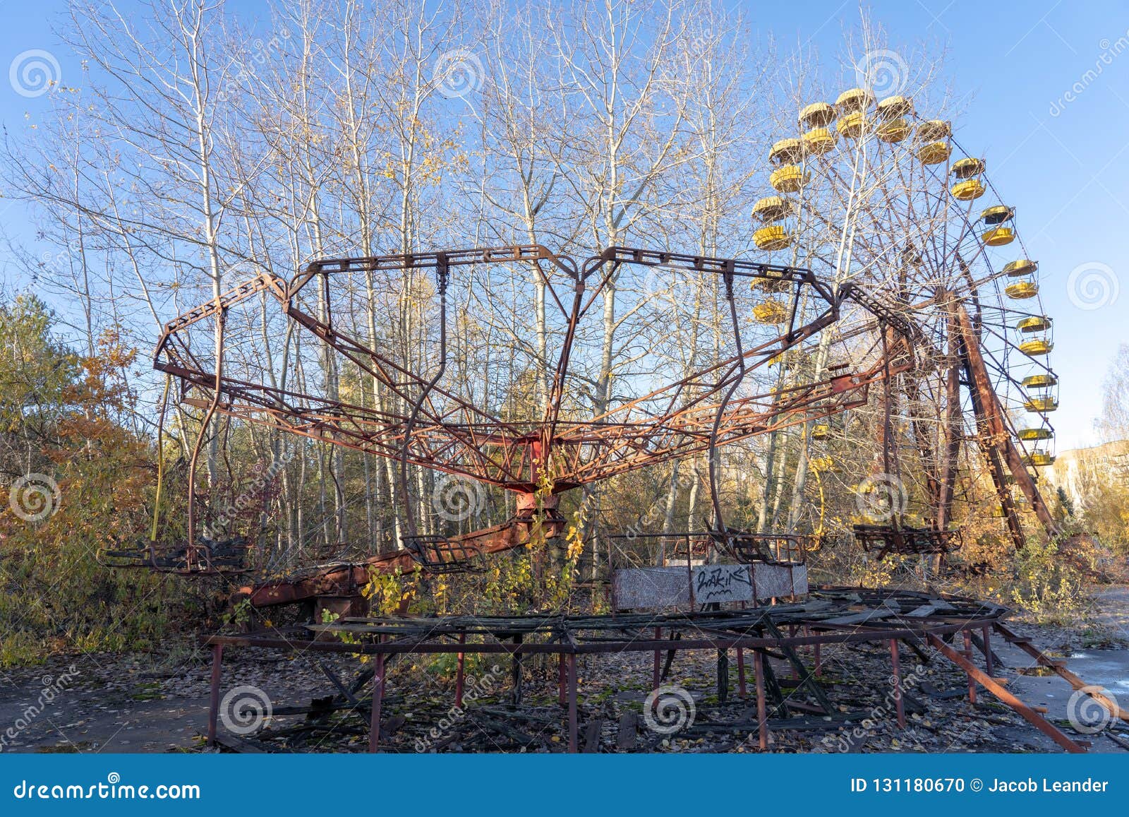 Ferris wheel in Pripyat stock photo. Image of radioactive - 131180670
