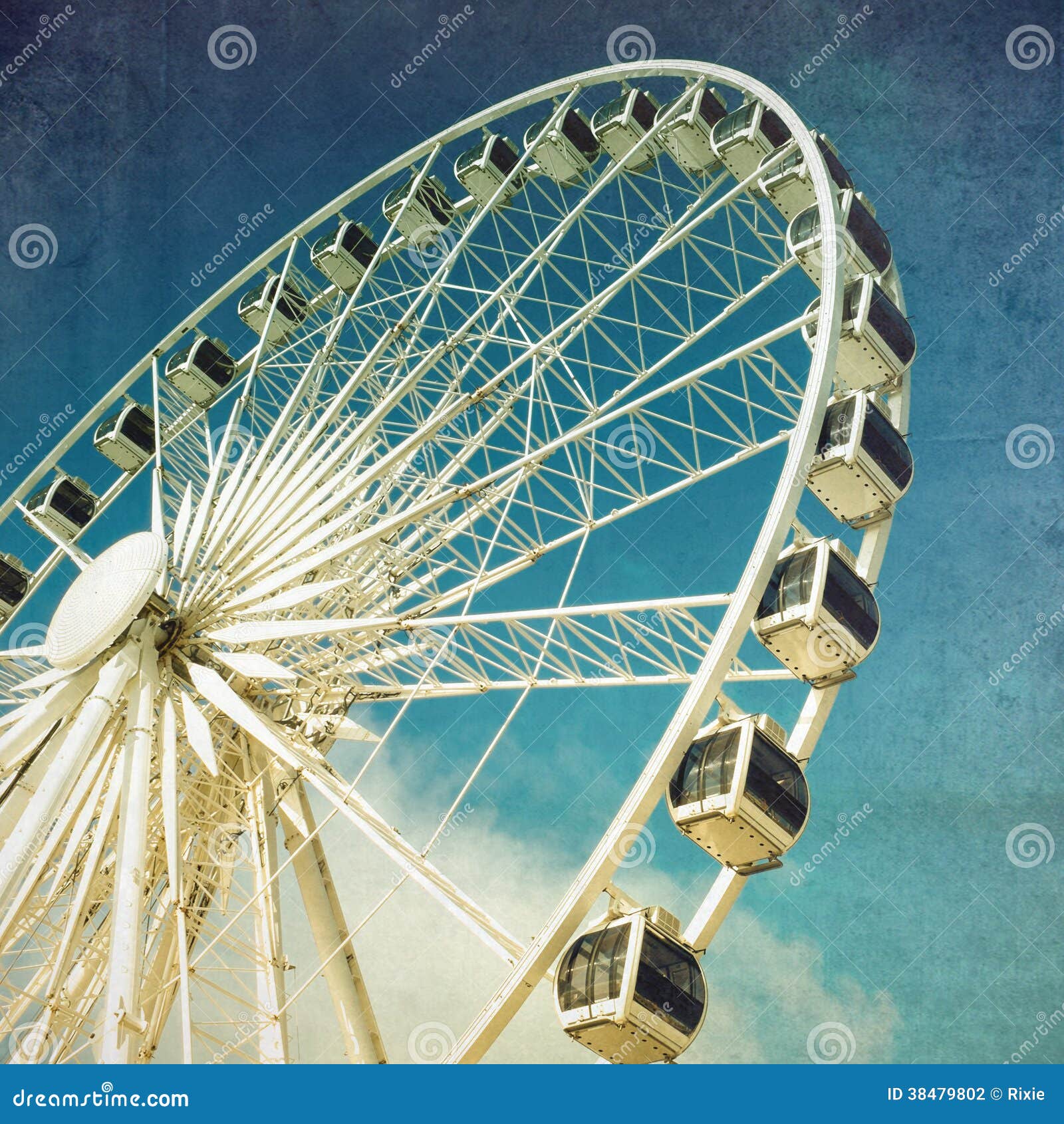Ferris wheel retro stock photo. Image of carousel, blue - 38479802