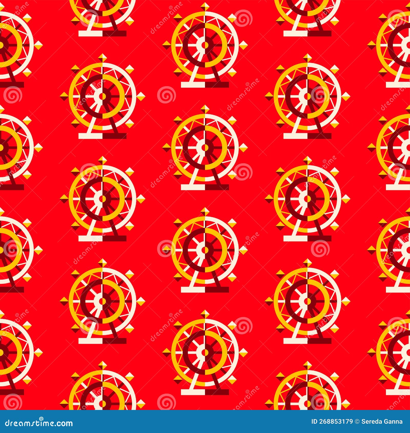 Ferris Wheel Seamless Pattern Stock Vector - Illustration of ride ...