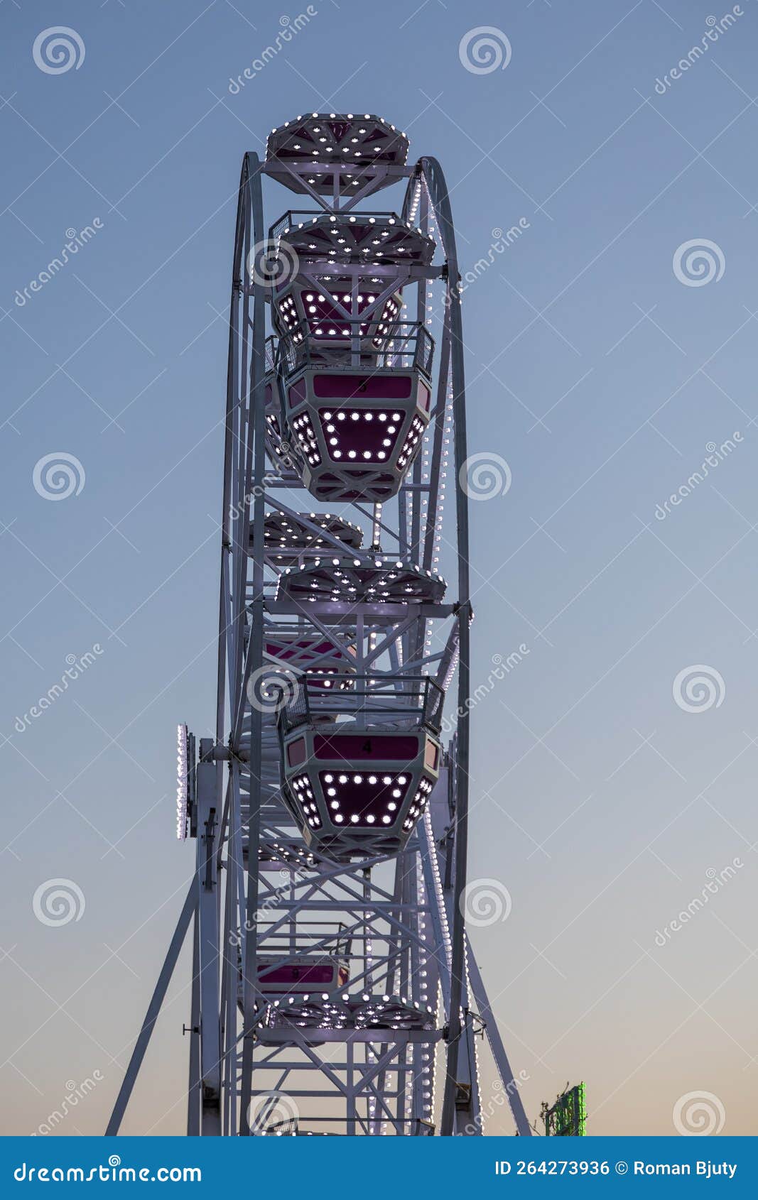 Ferris Wheel with Seats. There is a Blue Sky in the Background Stock ...