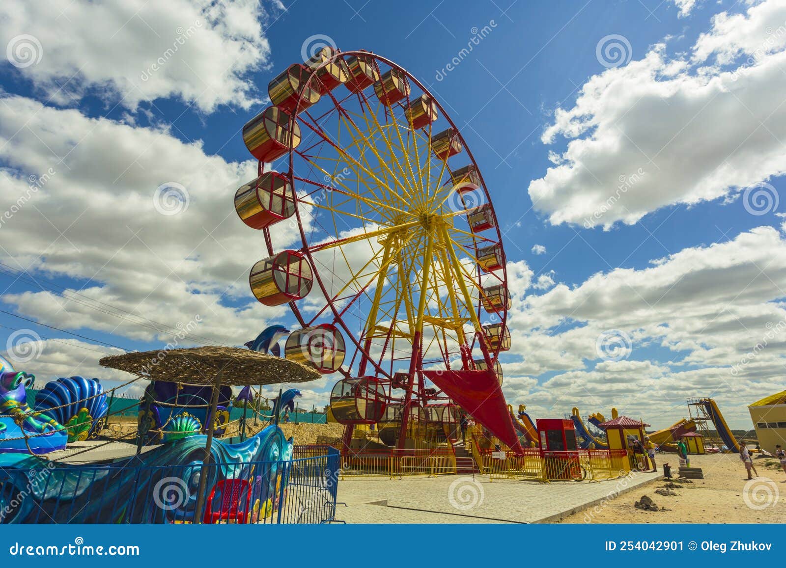 Ferris Wheel on the Shore of a Salt Lake Editorial Photo - Image of ...