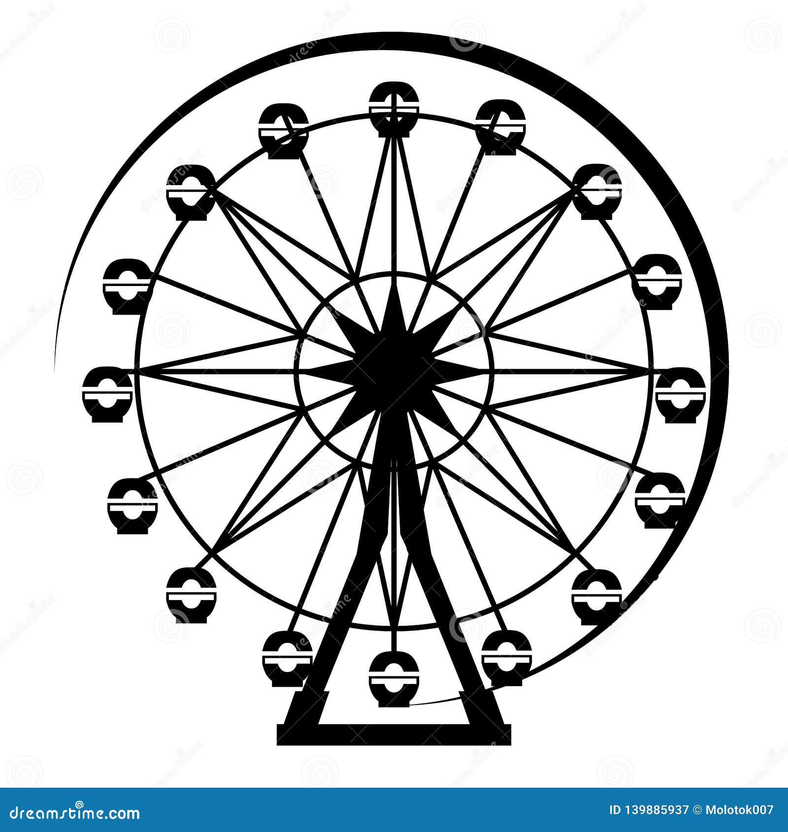 Ferris Wheel Silhouette from Amusement Park Stock Vector - Illustration ...