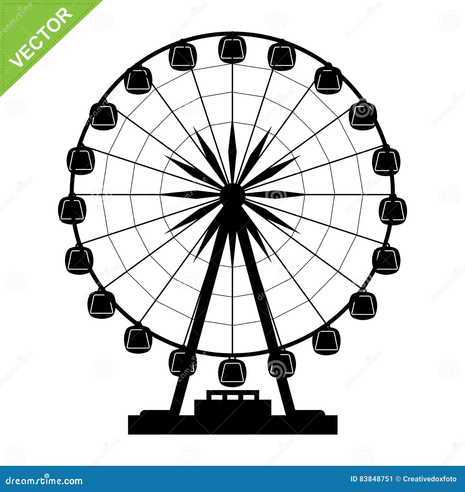 Ferris Wheel Silhouettes Vector Stock Vector - Illustration of icon ...
