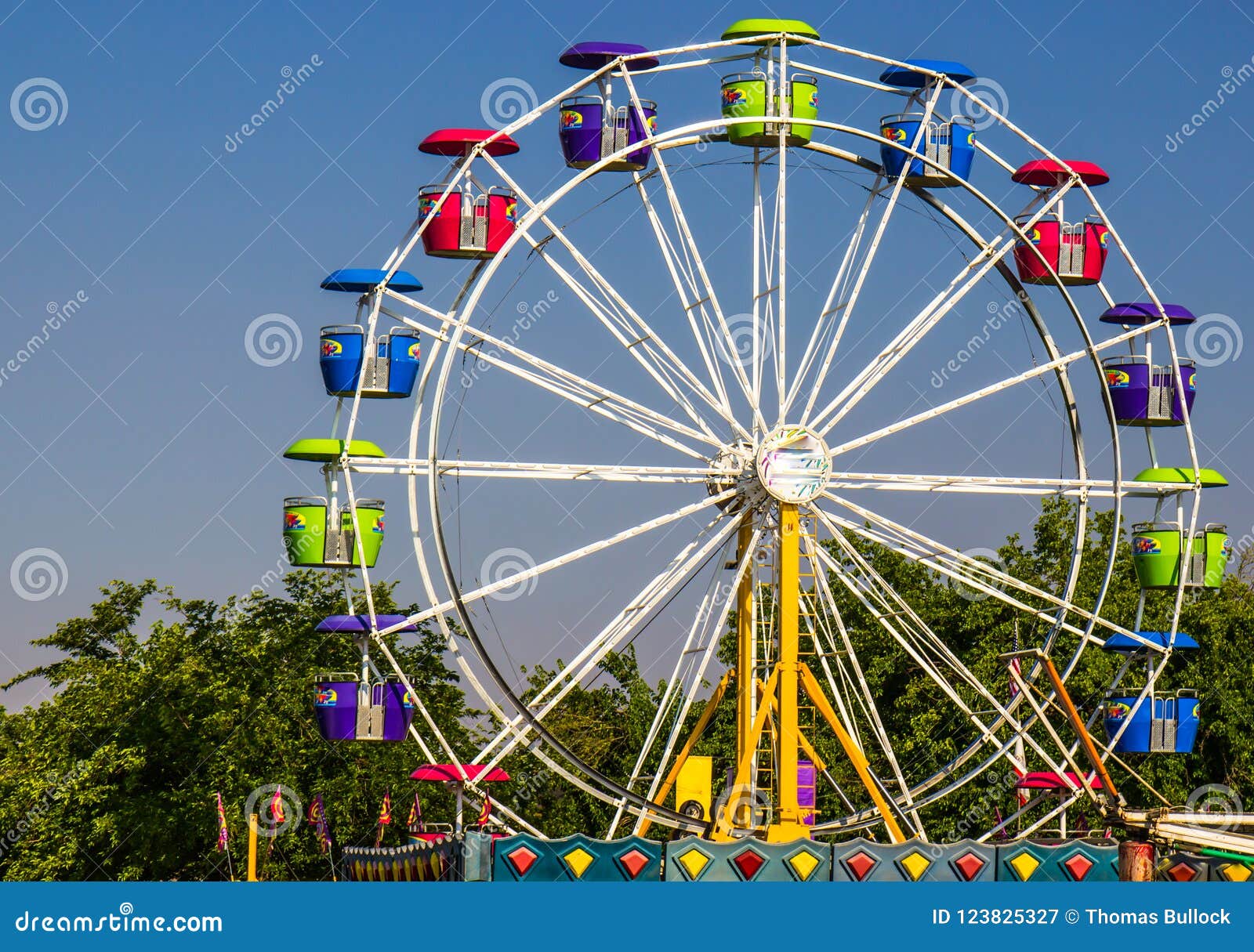 Ferris Wheel at Small County Fair Stock Image - Image of vegetation ...