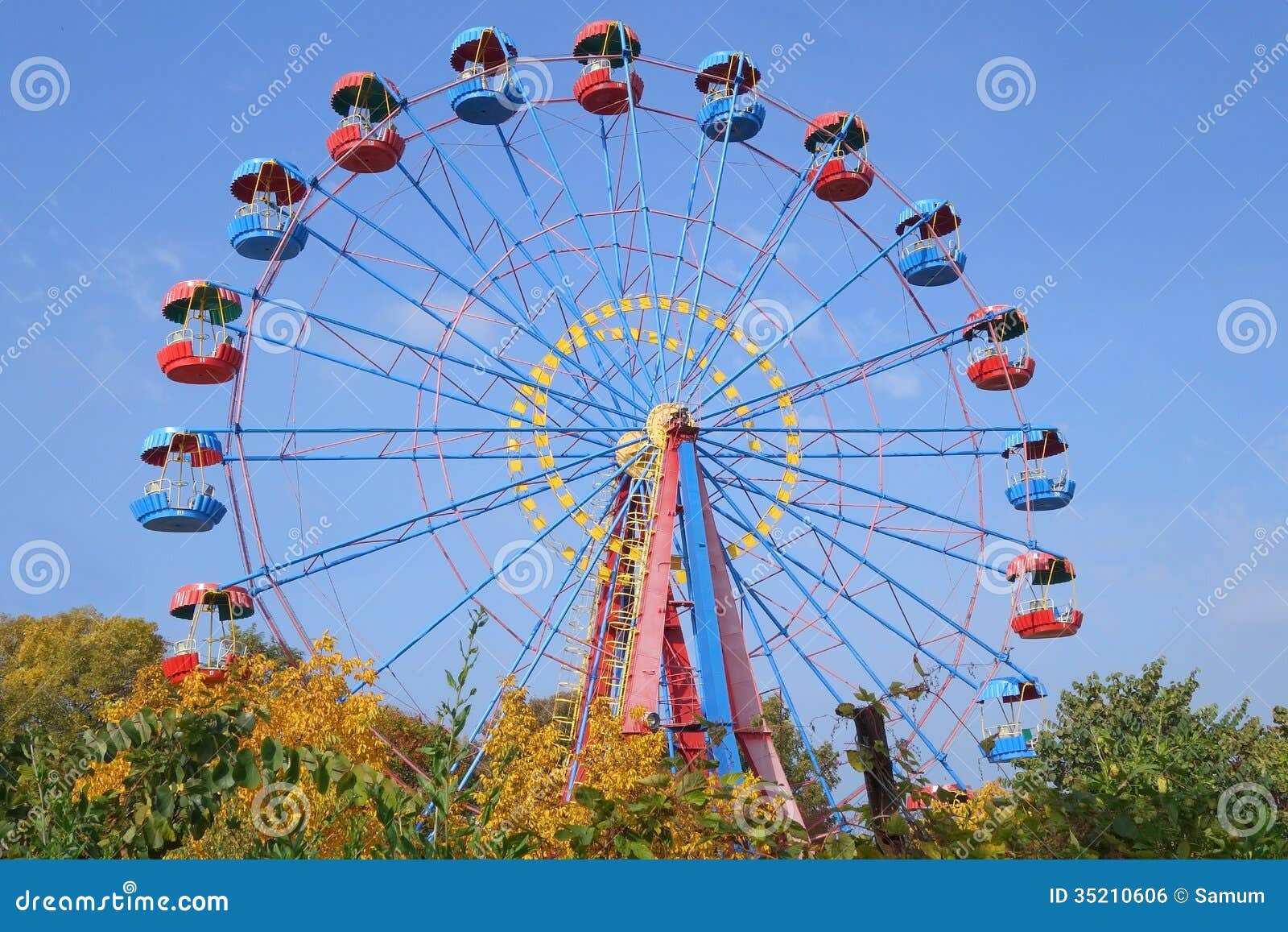 Ferris Wheel with Space for Text Stock Photo - Image of excitement ...