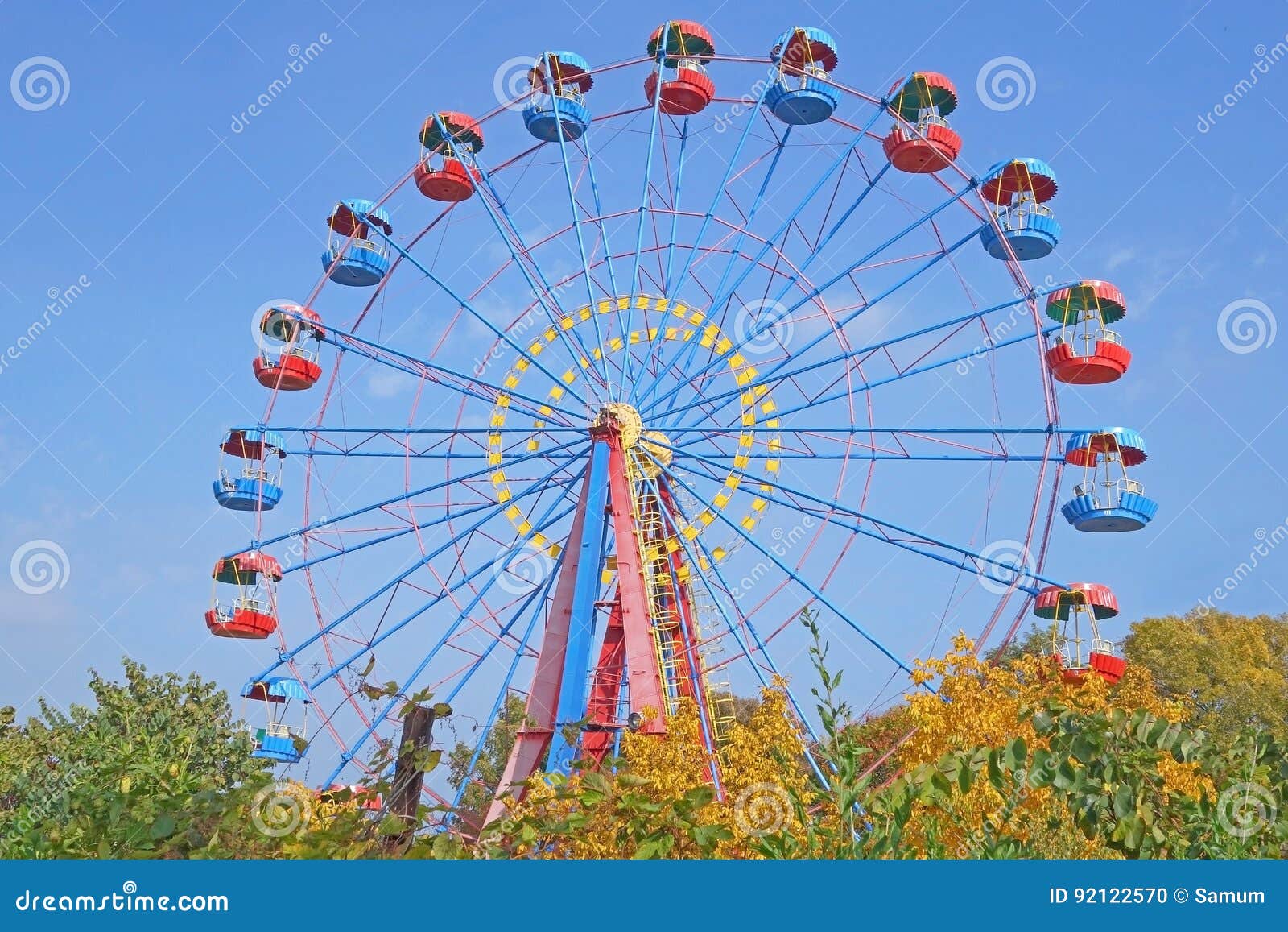 Ferris Wheel with Space for Text Stock Photo - Image of attraction ...