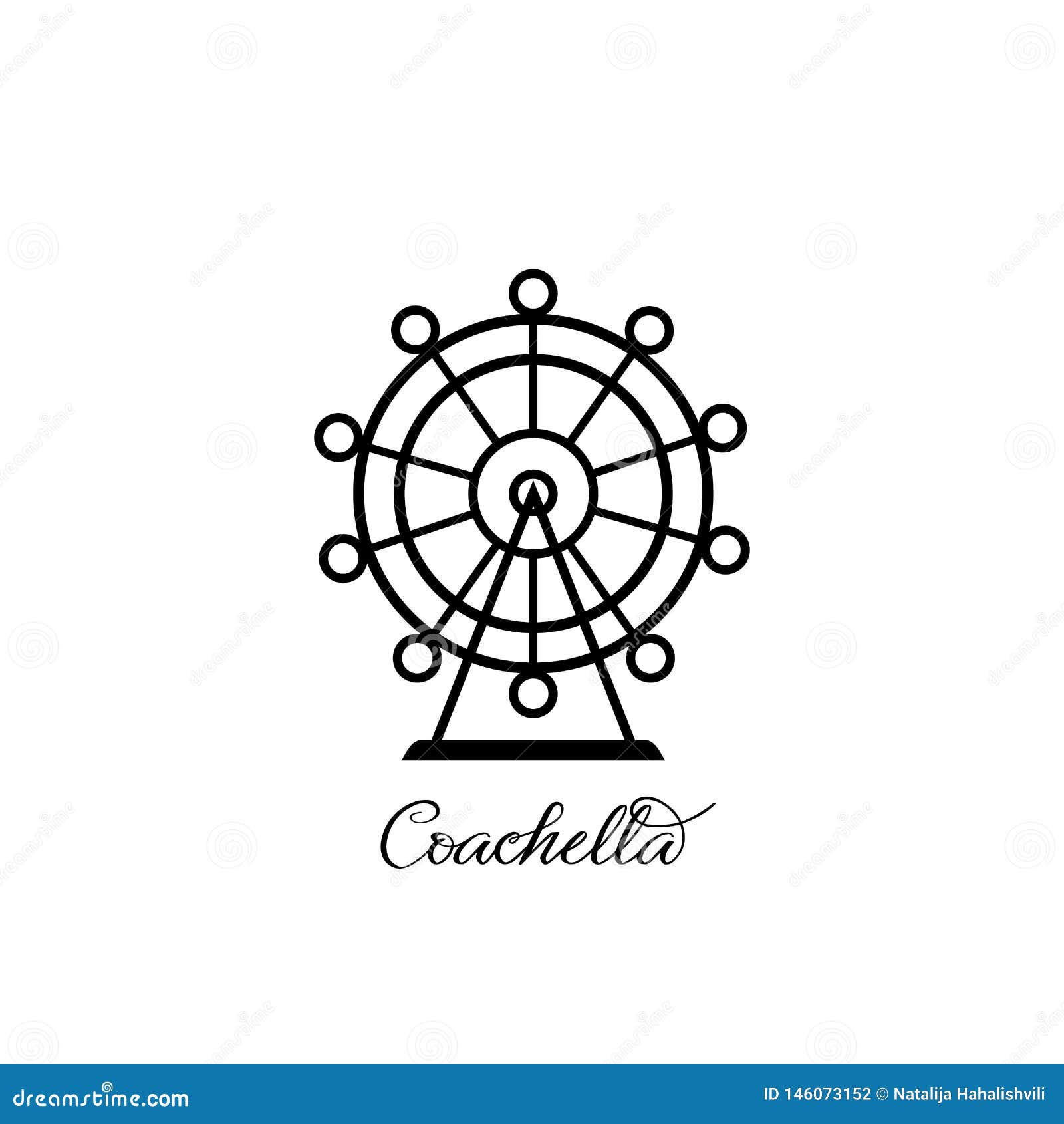 Ferris Wheel Symbol Coachella Icon. Stock Vector - Illustration of sign ...