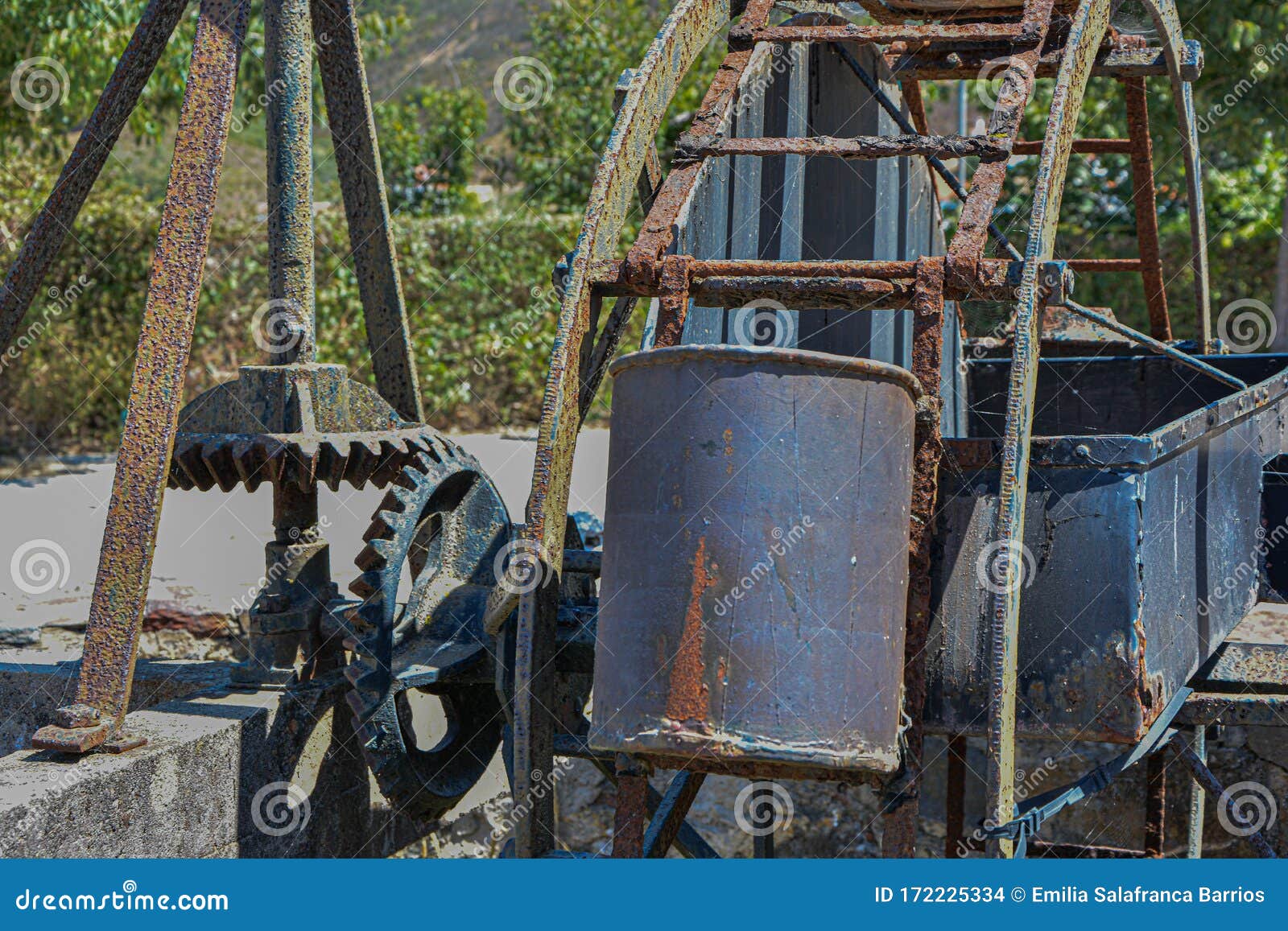 Ferris Wheel Taking Out Water Mechanism and Gear with Rust Stock Photo ...