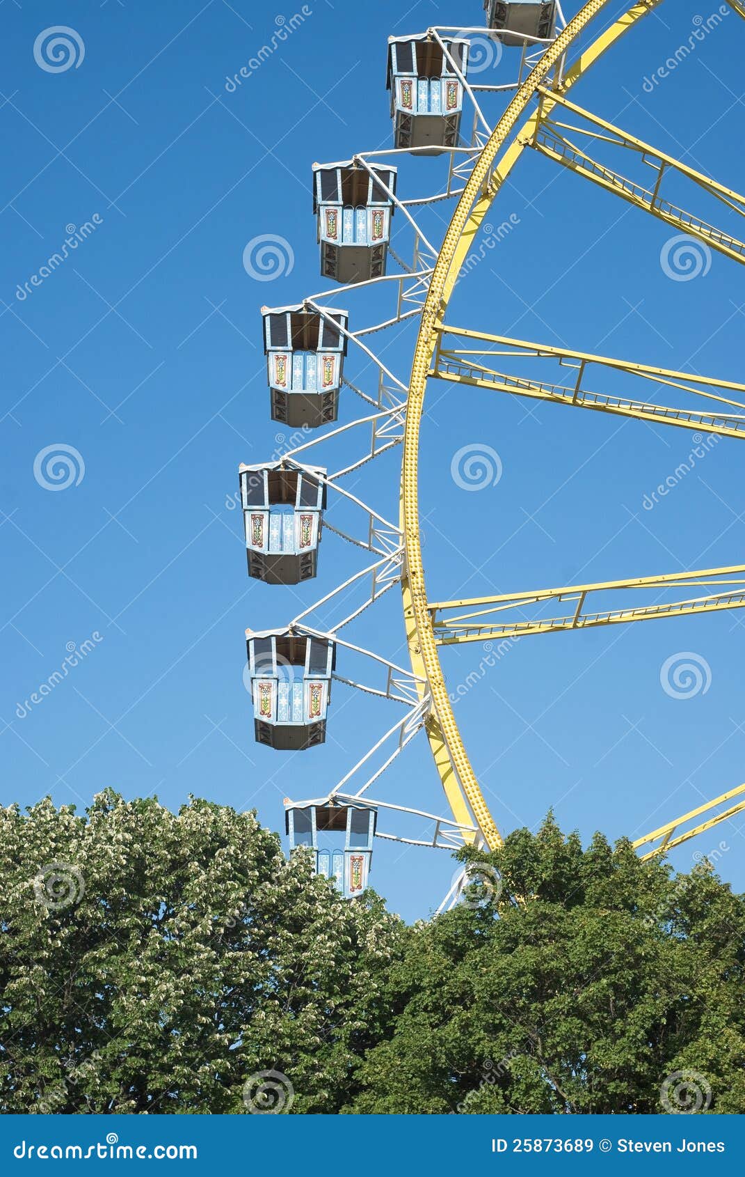 Ferris Wheel with Trees stock image. Image of happiness - 25873689