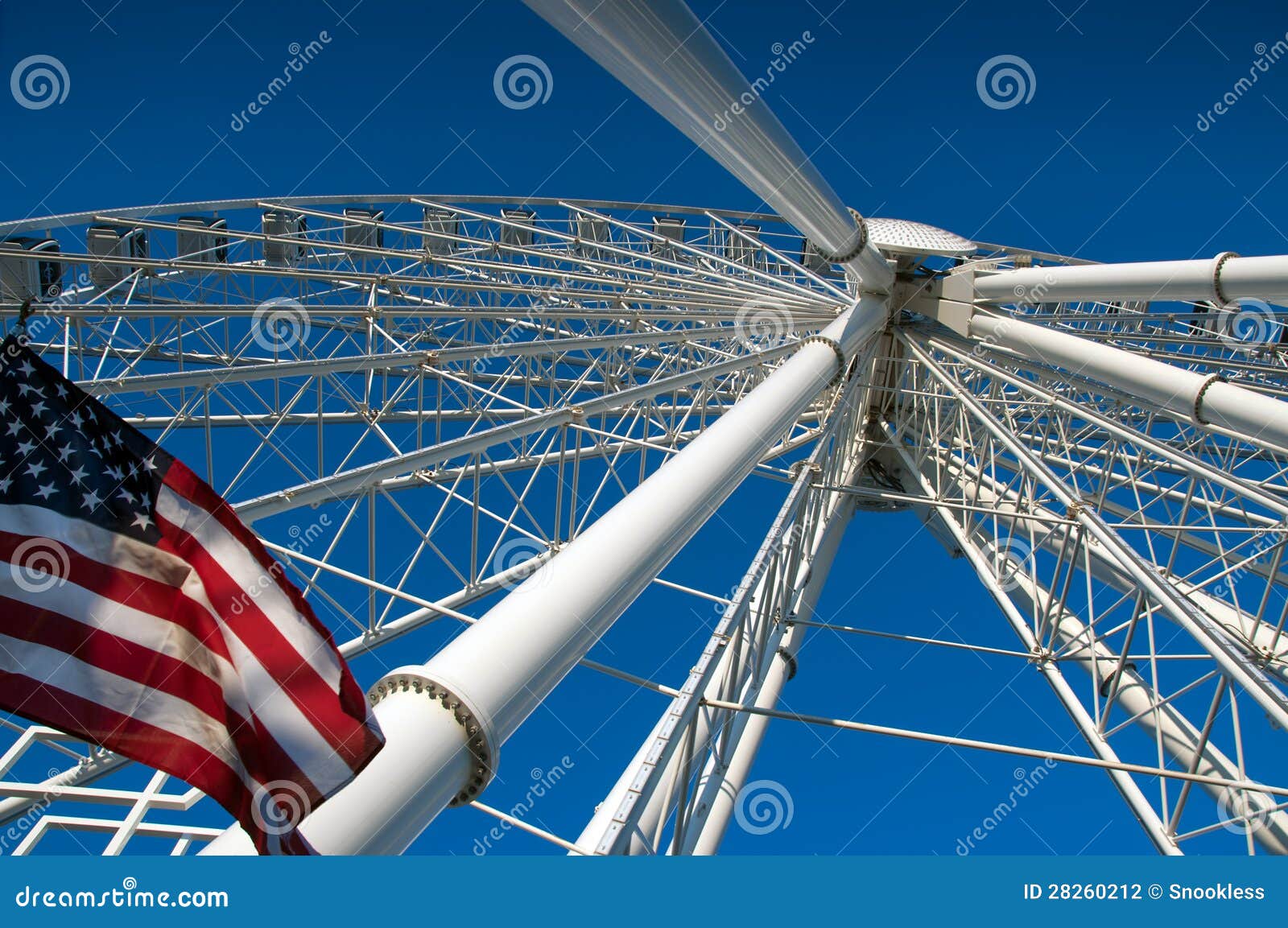 Ferris Wheel and USA Flag stock photo. Image of summer - 28260212