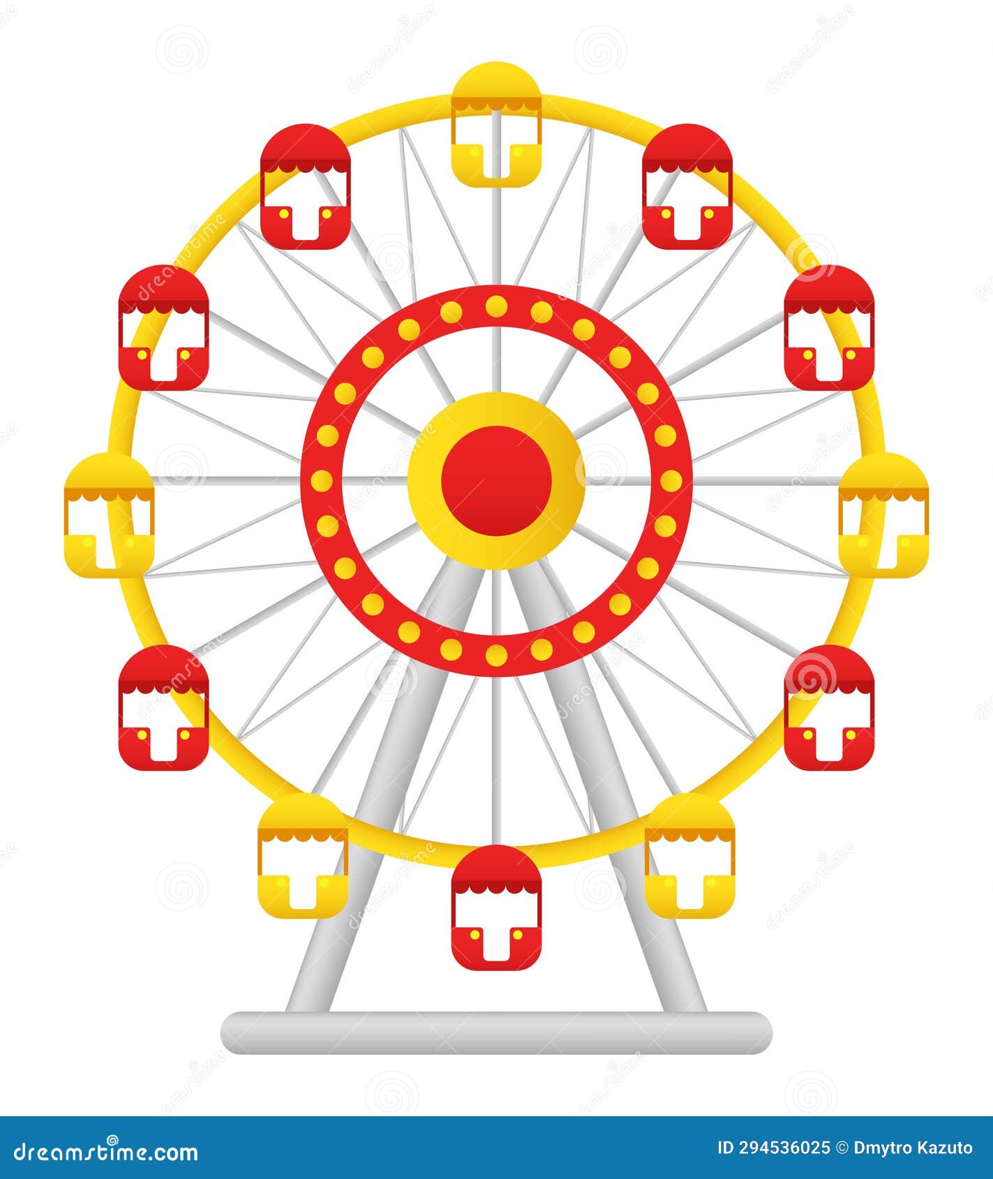 Ferris Wheel. Vector Clipart Isolated on White Background Stock Vector ...