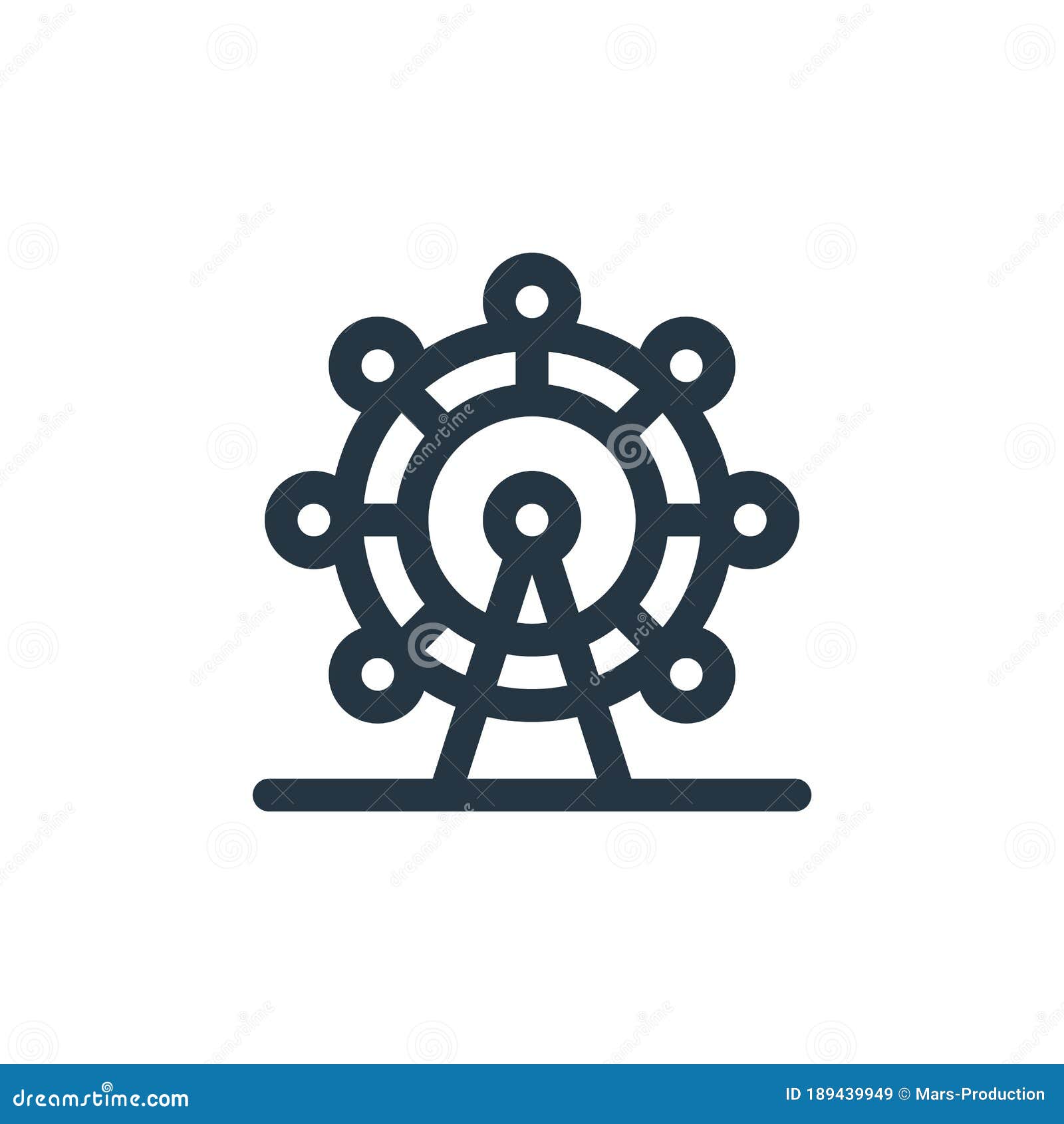 Ferris Wheel Vector Icon Isolated on White Background. Outline, Thin ...