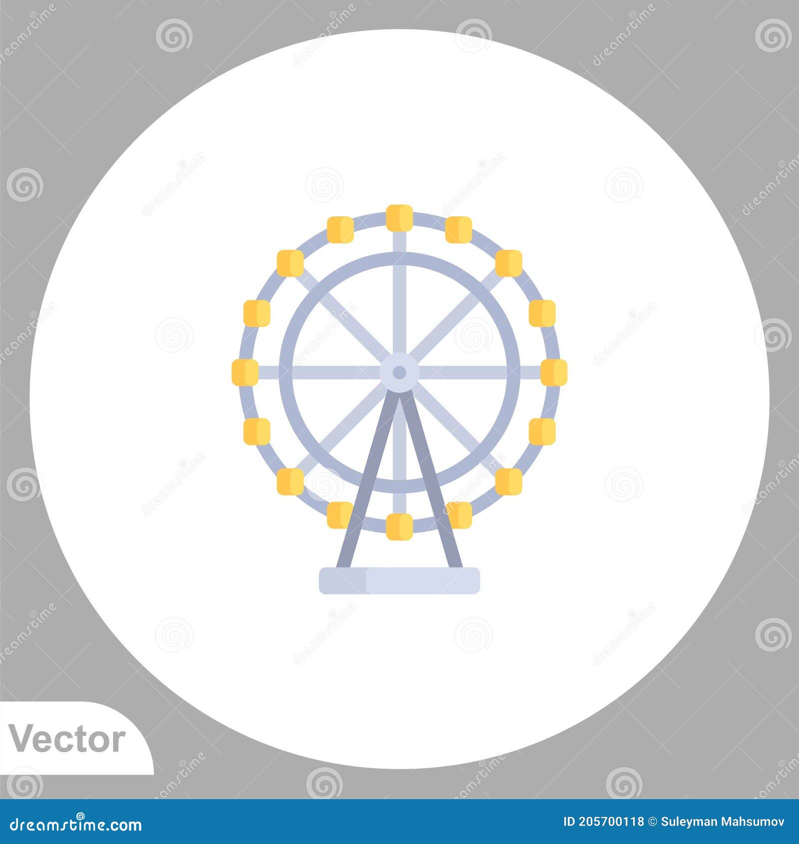 Ferris Wheel Vector Icon Sign Symbol Stock Vector - Illustration of ...
