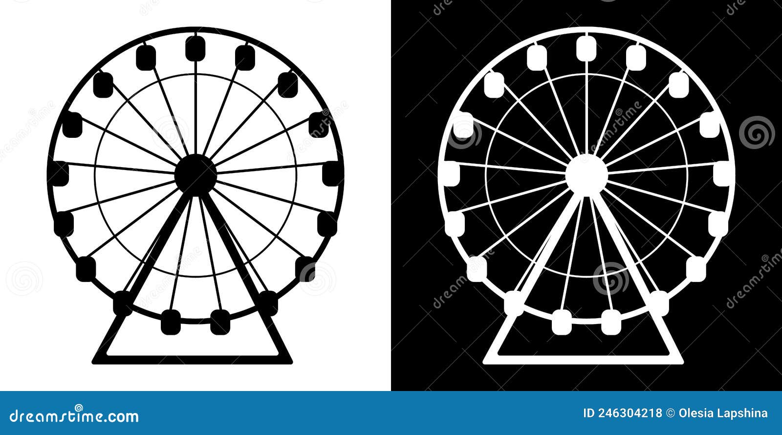 Simple Ferris Wheel Vector