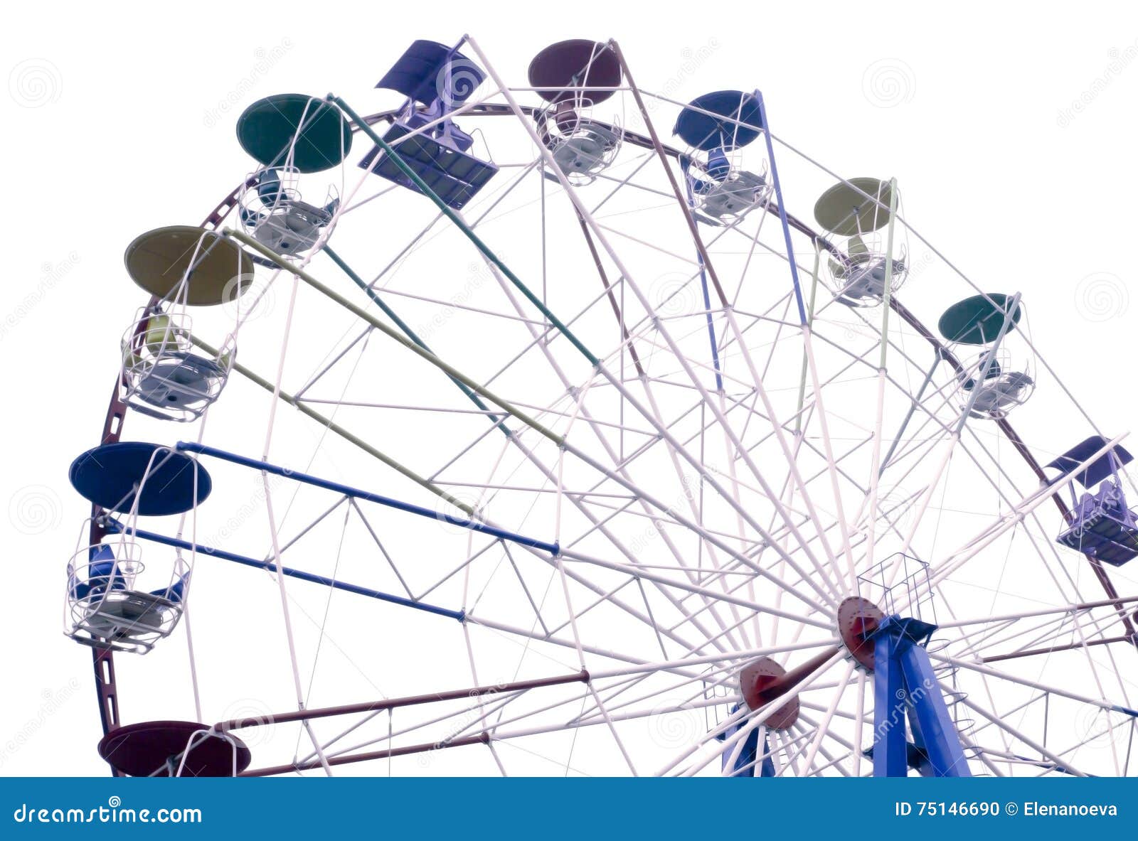 Ferris Wheel on White Background Stock Photo - Image of activity ...