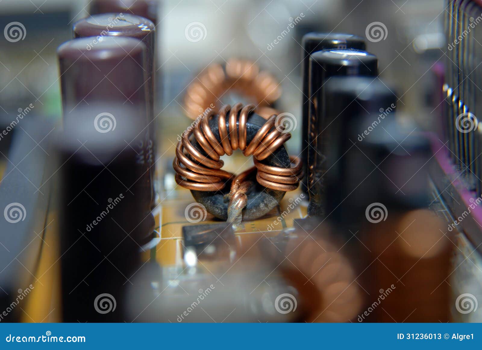 Ferrite Coil, Computer Internal Hardware Circuit Board Royalty-Free ...