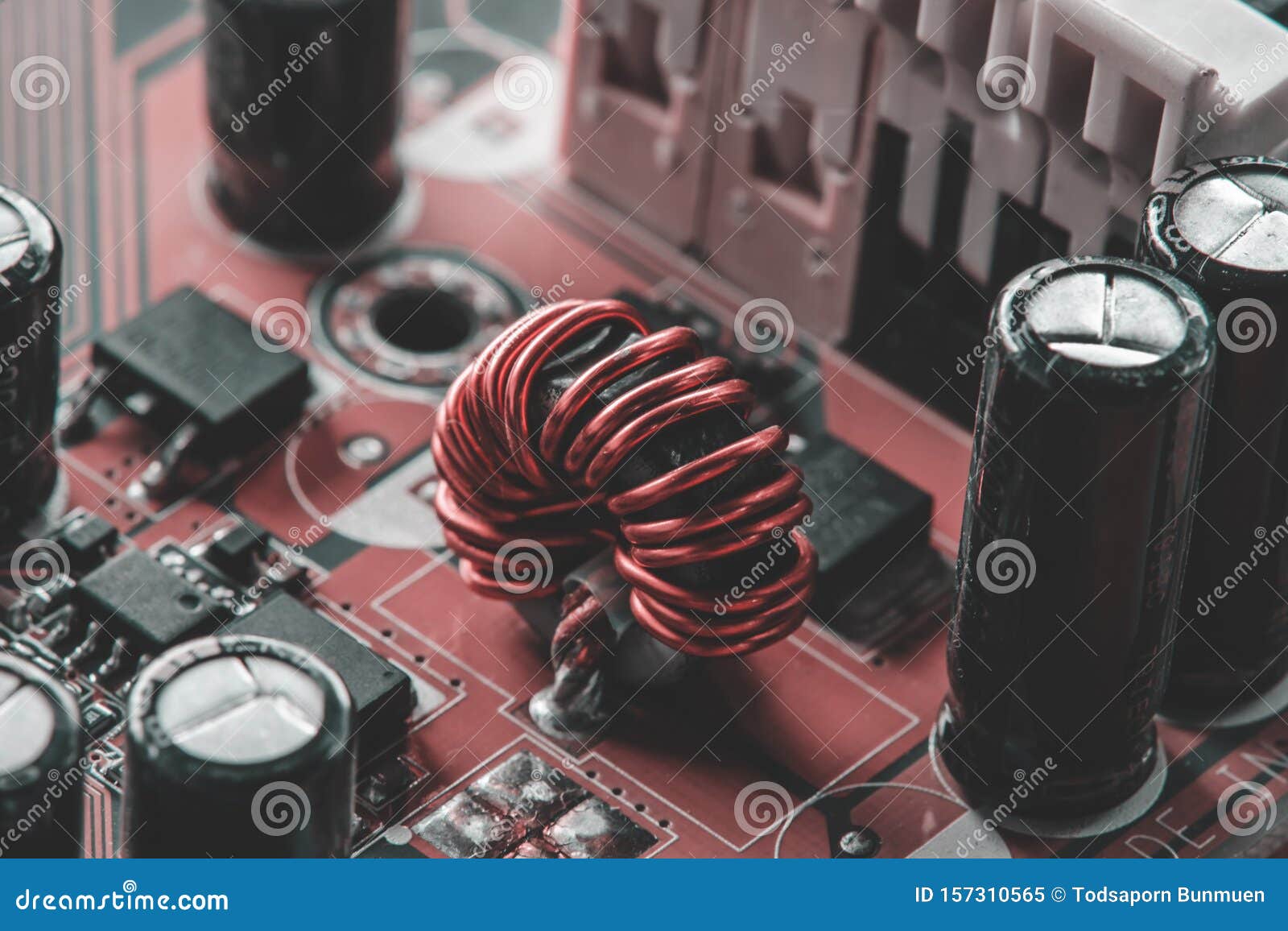 Ferrite Coil, Computer Internal Hardware Circuit Board Stock Image ...