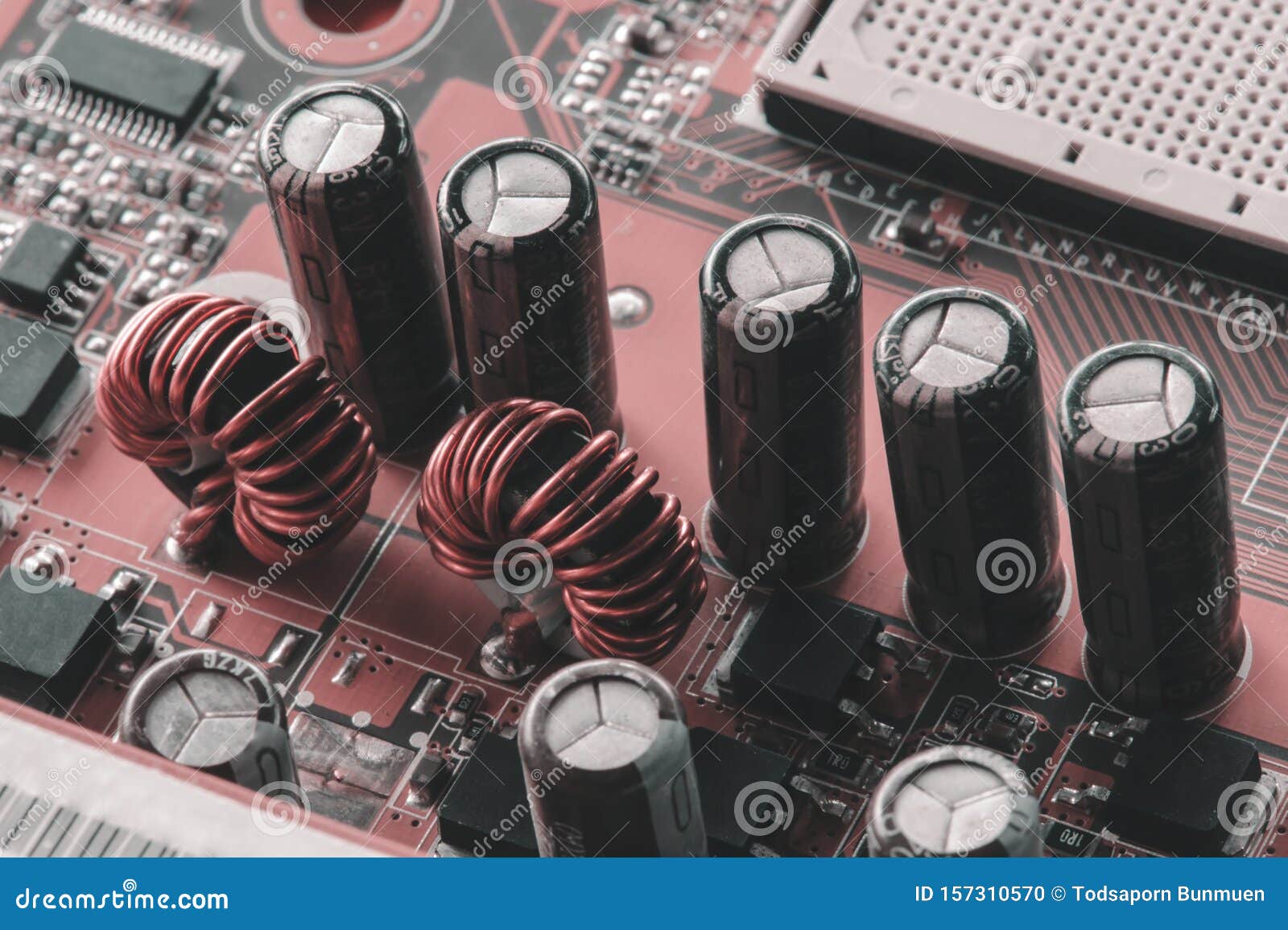 Ferrite Coil, Computer Internal Hardware Circuit Board Royalty-Free ...
