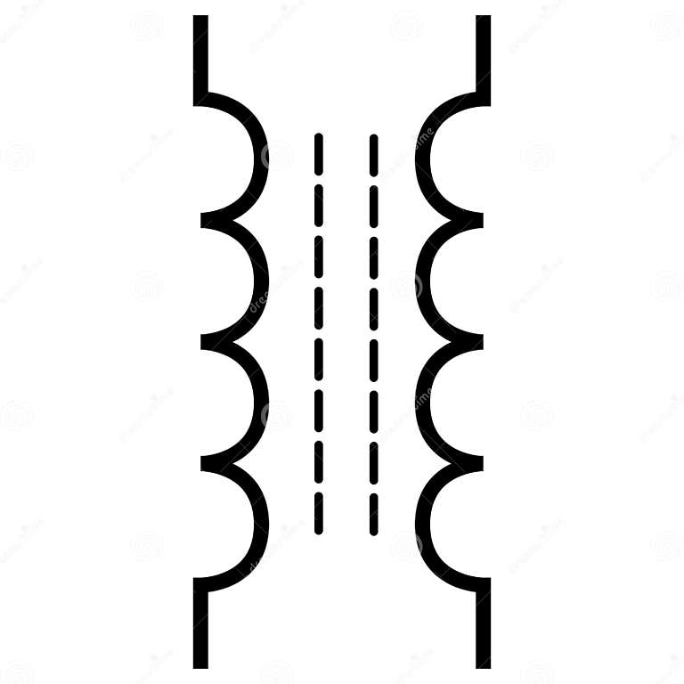 Ferrite Core Transformer Component Symbol for Circuit Design Stock ...