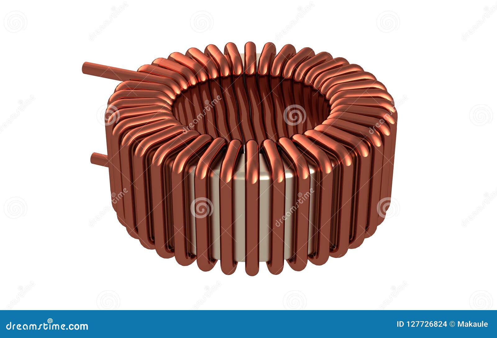 Ferrite Toroid Inductor stock illustration. Illustration of coil ...