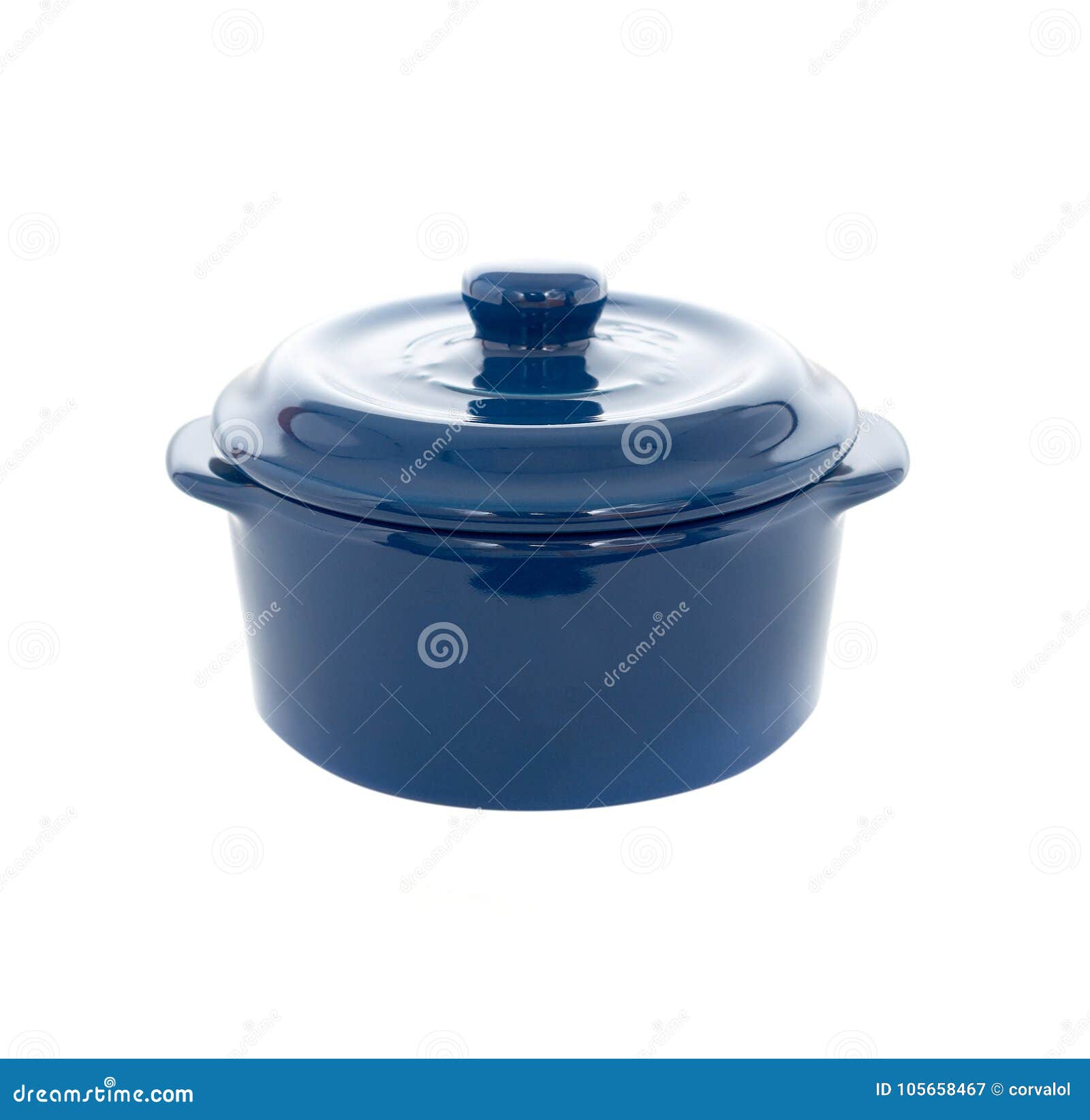 Ferro Fundido Azul Esmaltado Em Um Fundo Branco Imagem de Stock ...