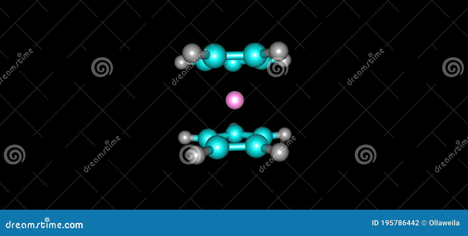 Ferrocene Molecular Structure Isolated on Black Stock Illustration ...