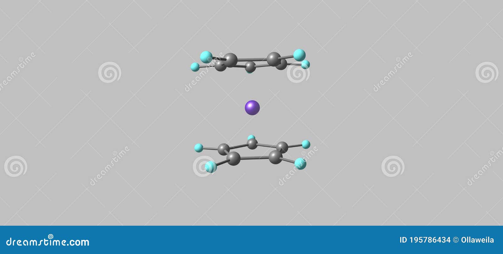 Ferrocene Molecular Structure Isolated on Grey Stock Illustration ...