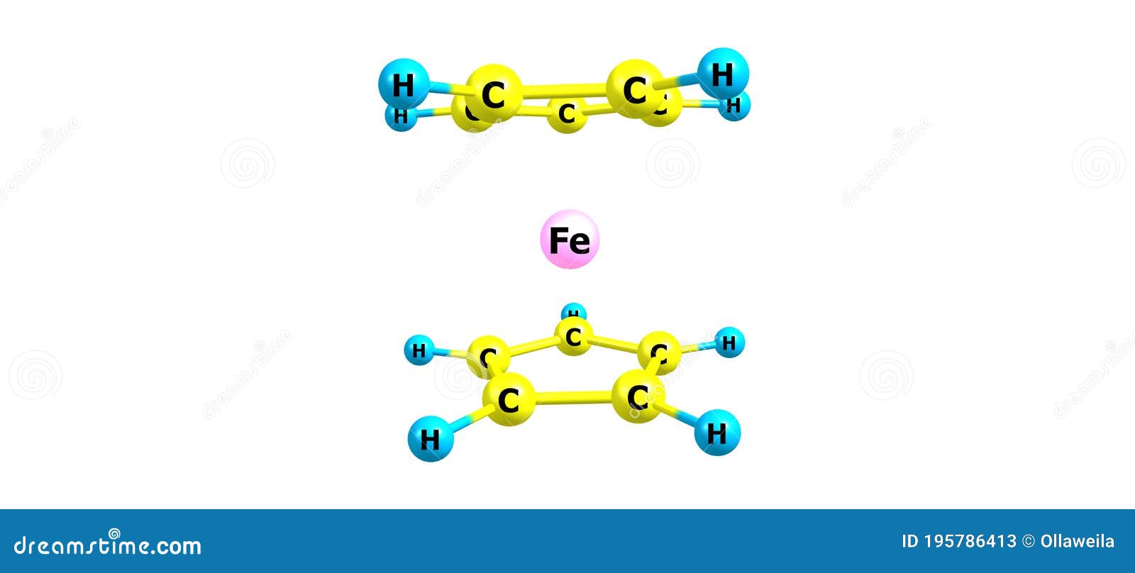 Ferrocene Molecular Structure Isolated on White Stock Illustration ...