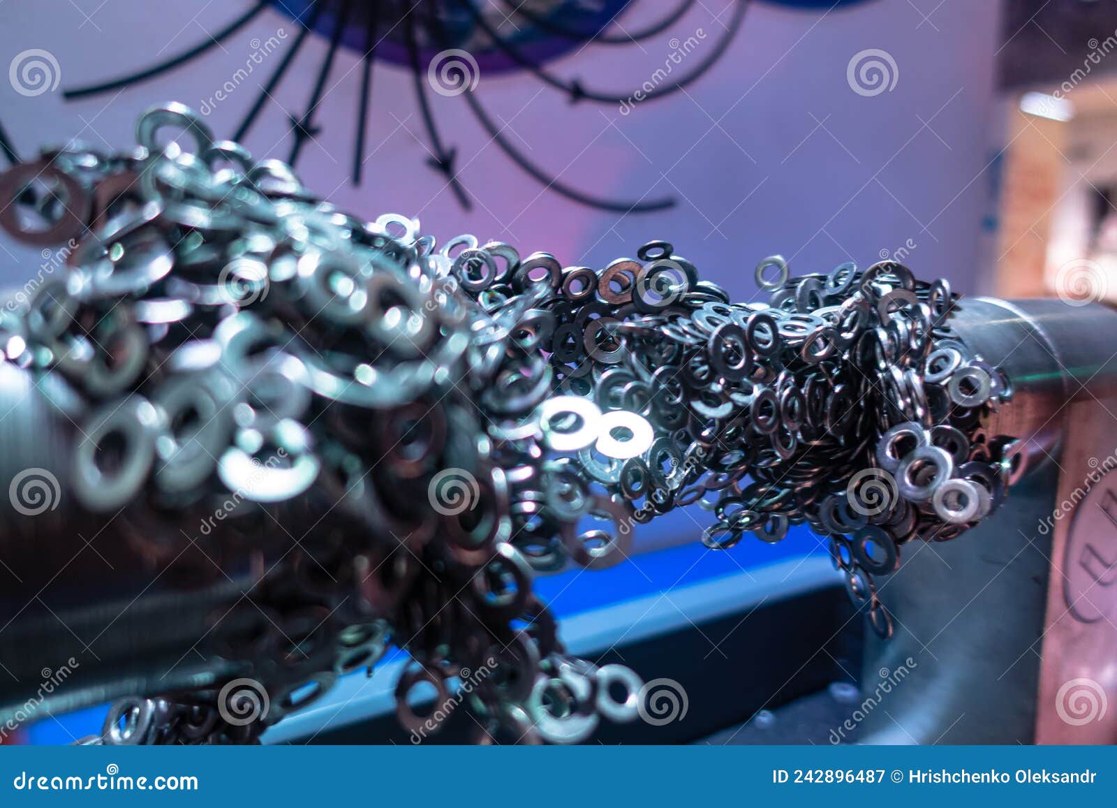 Ferromagnet Rings Magnetized To the Metal Rack Stock Image - Image of ...