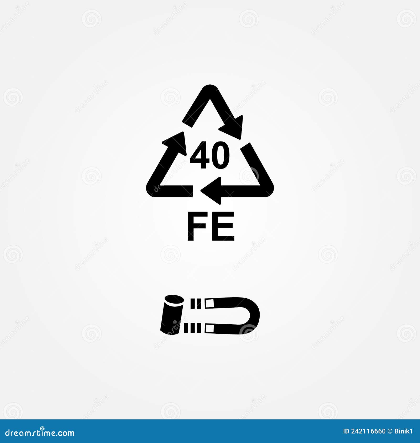 Ferrum Recycling Code FE 40 Vector Illustration Stock Vector ...