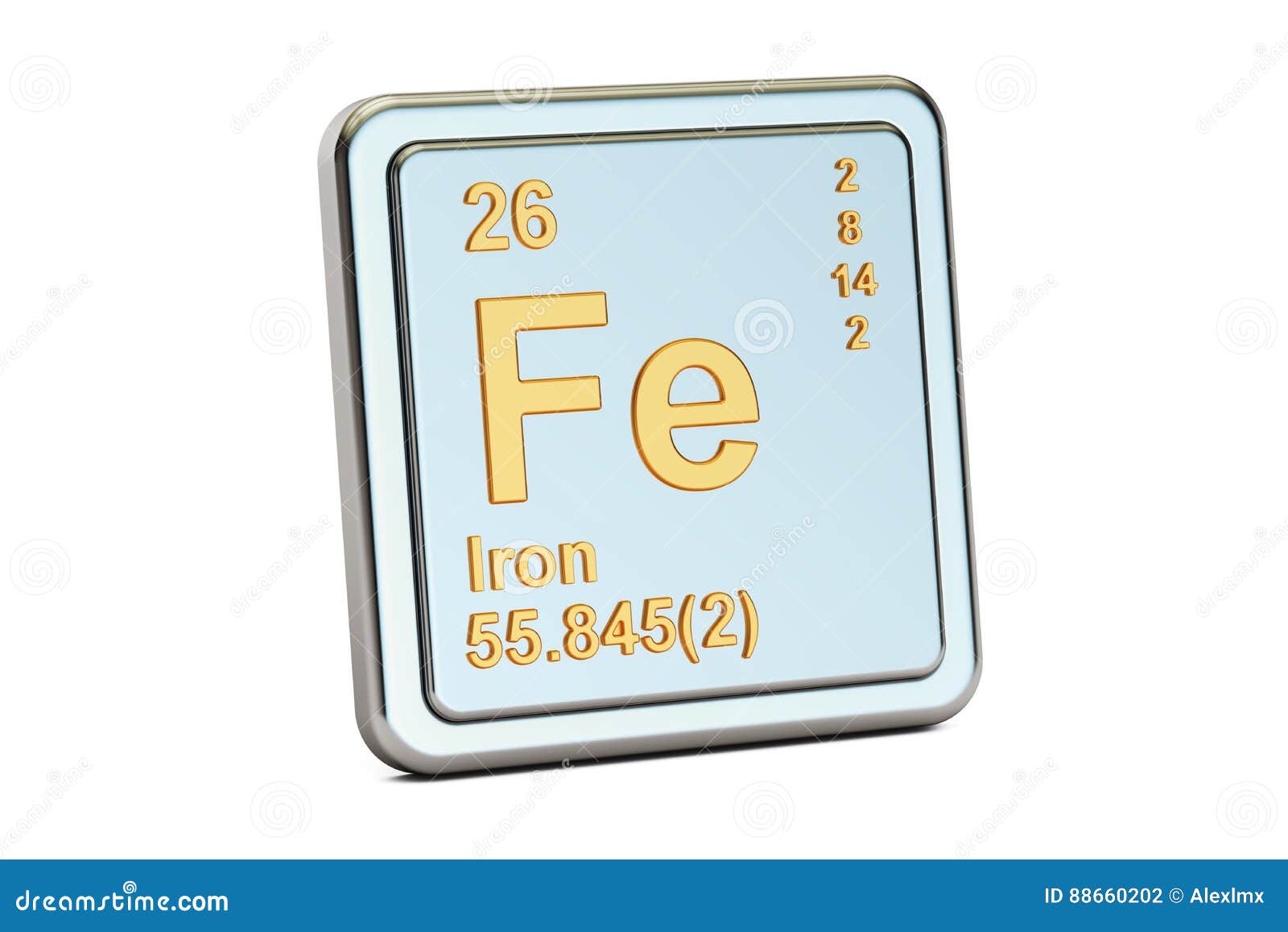 Ferrum, Zeichen Chemischen Elements Eisen F.E. Wiedergabe 3d Stock ...