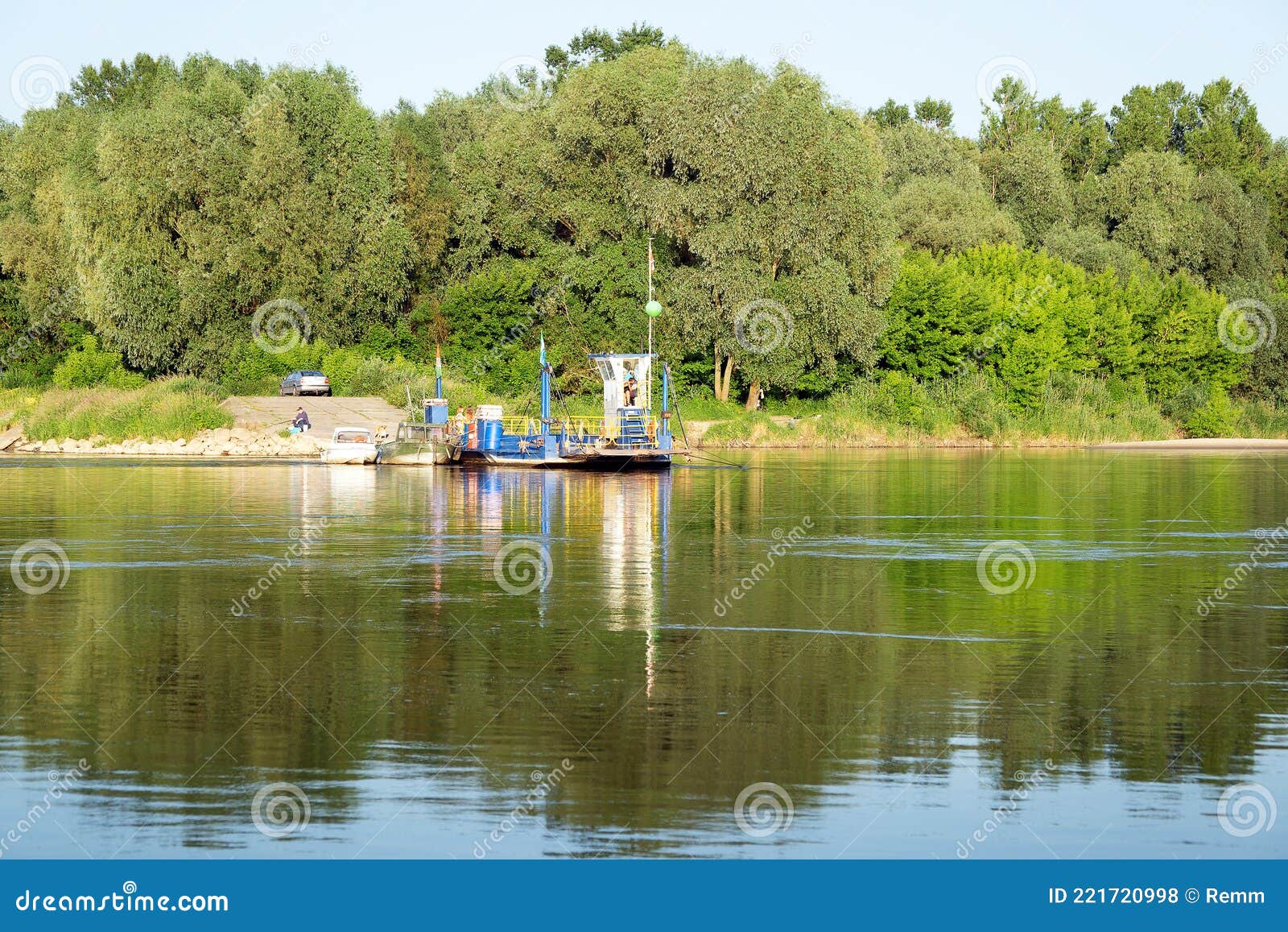 Ferry across the river stock photo. Image of terminal - 221720998
