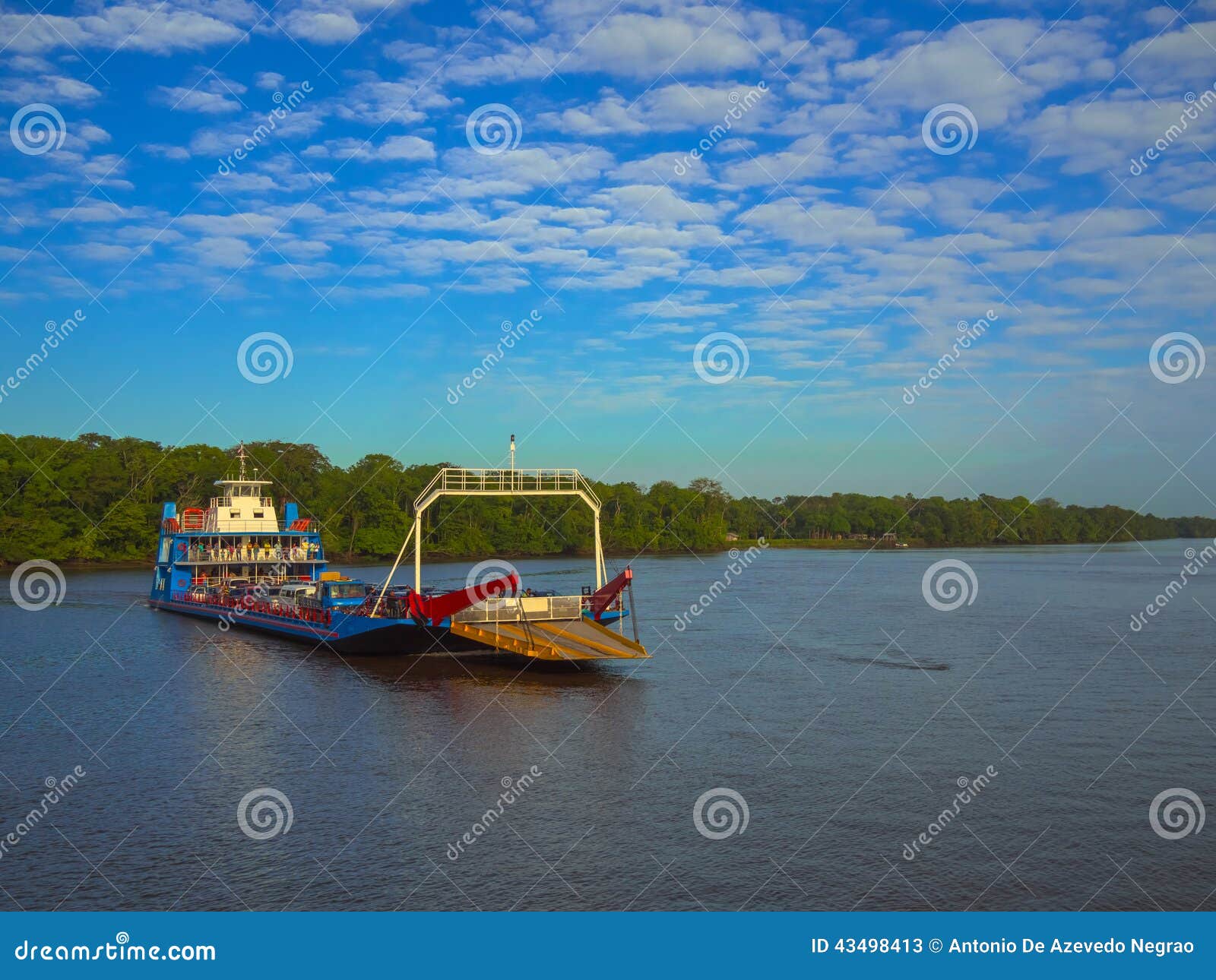 Ferry Boat in Amazon River stock image. Image of morning - 43498413