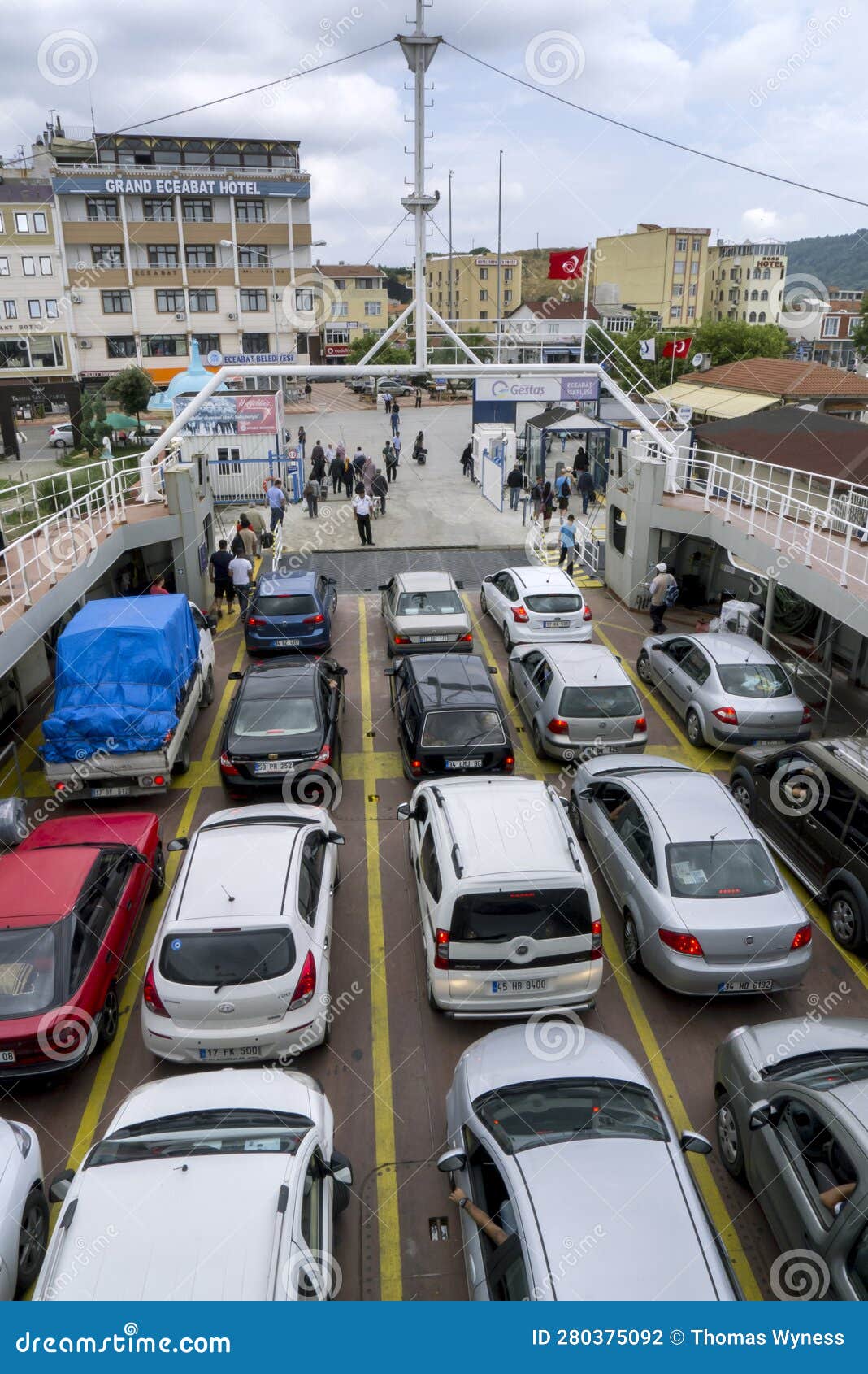 A Ferry Boat Arrives at Eceabat Pier in Turkiye. Editorial Photography ...