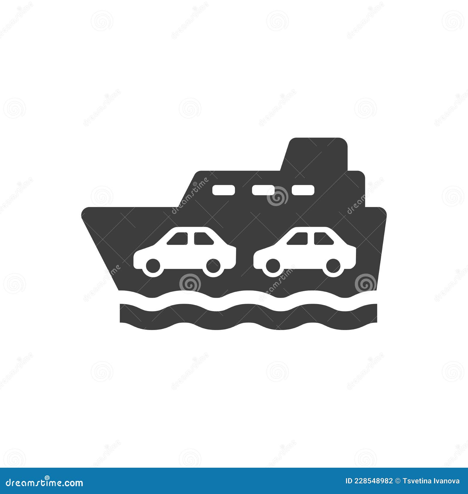 Ferry Boat Black Vector Sign Stock Vector - Illustration of ferry ...