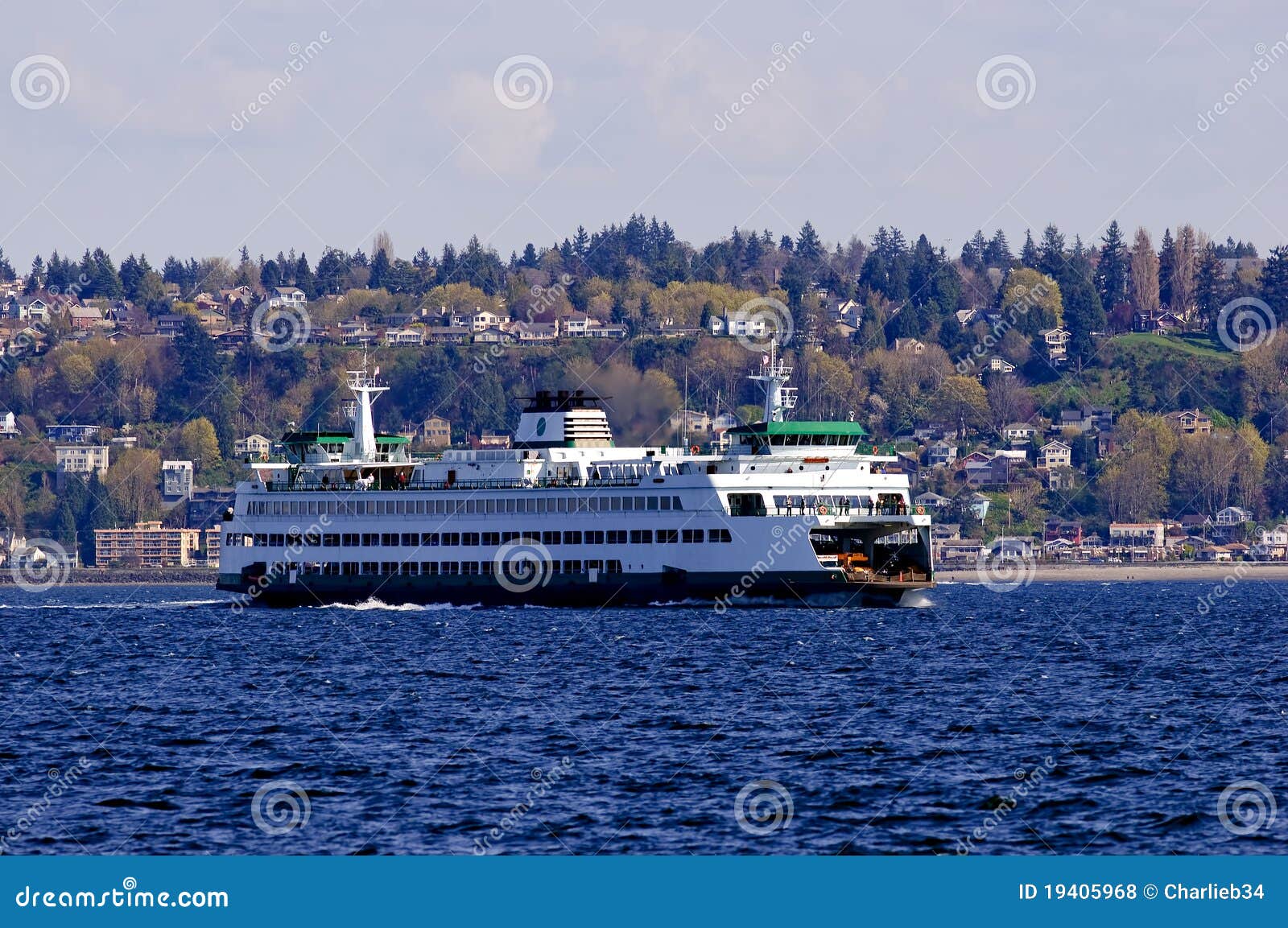 Ferry Boat Crossing the Puget Sound Stock Photo - Image of hood ...