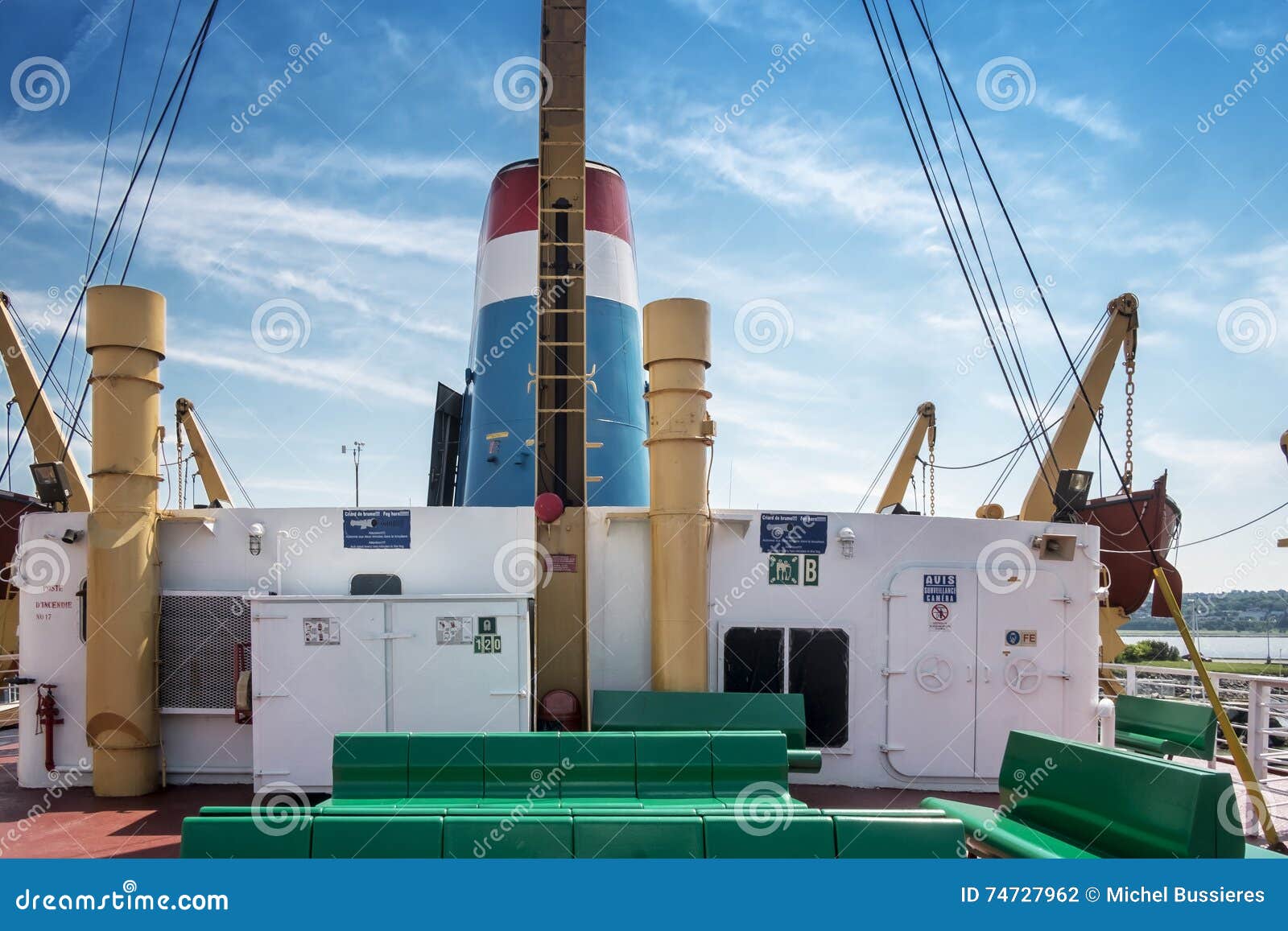Ferry boat deck stock photo. Image of decking, bench - 74727962