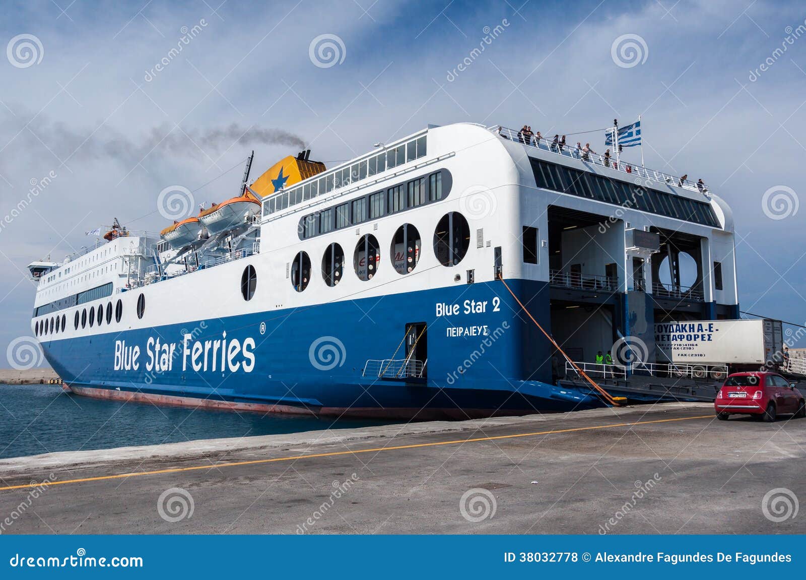 Ferry Boat in Greece editorial stock photo. Image of letters - 38032778