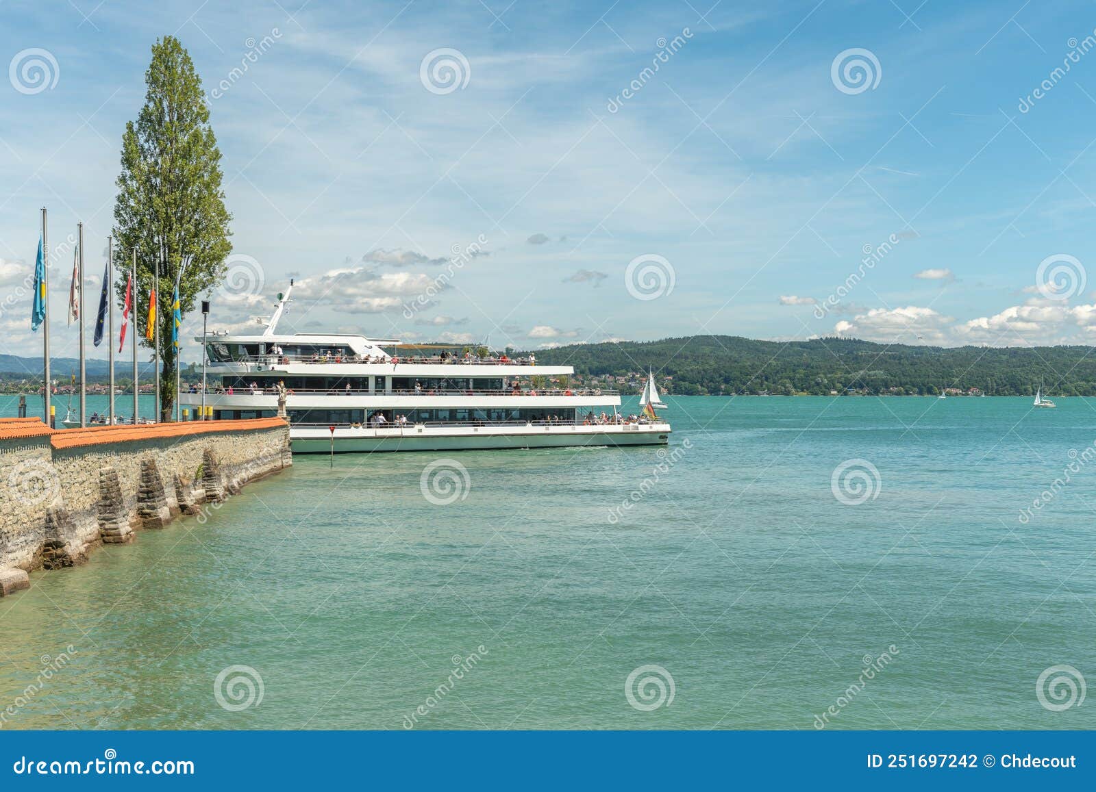 Ferry Boat on Lake Constance in Germany in Spring Editorial Photography ...
