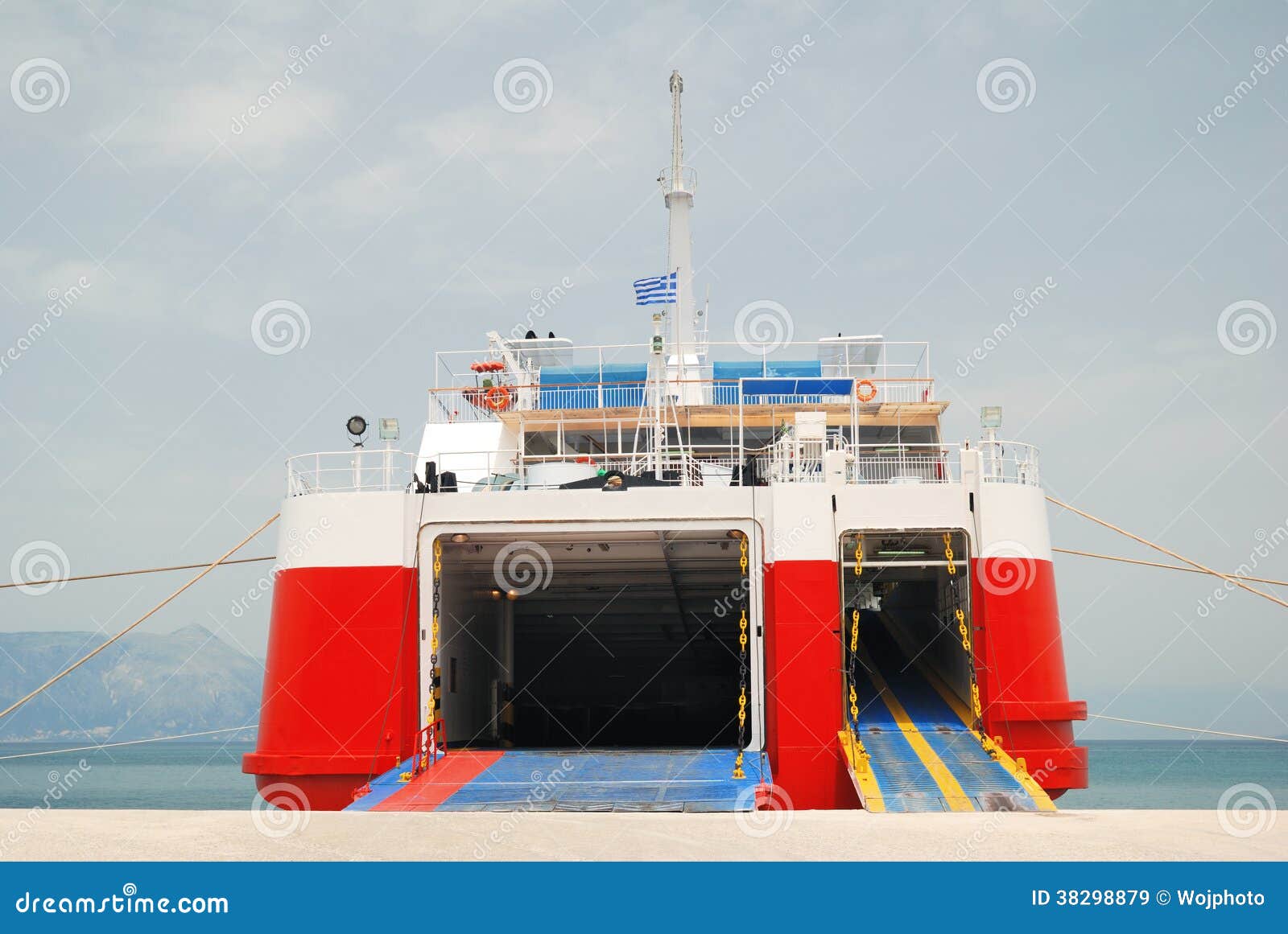Ferry Boat with Opened Doors Stock Image - Image of cruise, dock: 38298879