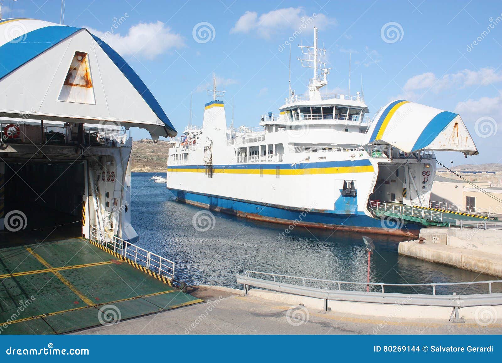 Ferry Boat for Passengers and Vehicles Transportation Stock Photo ...
