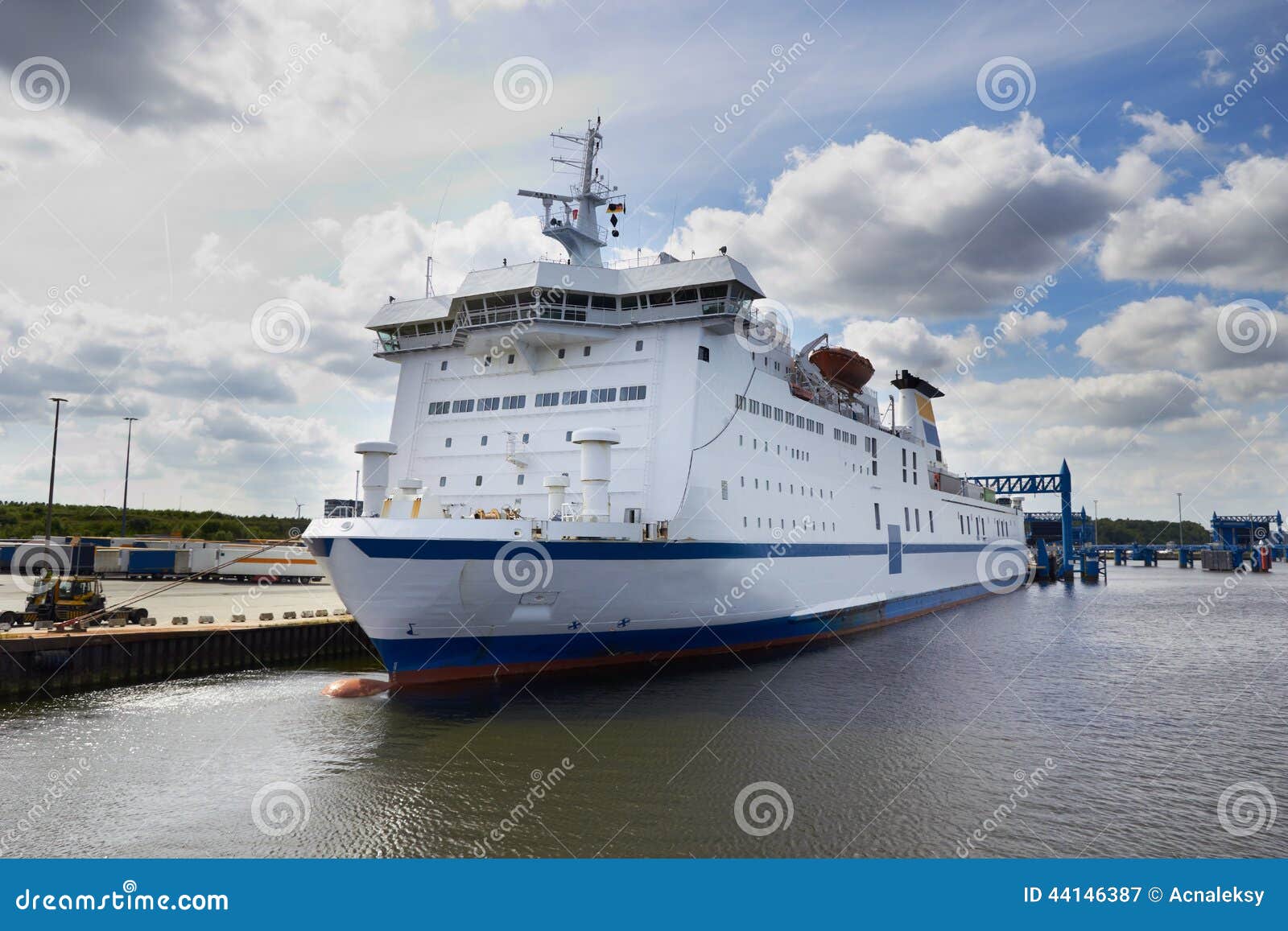 Ferry boat in port stock image. Image of destination - 44146387