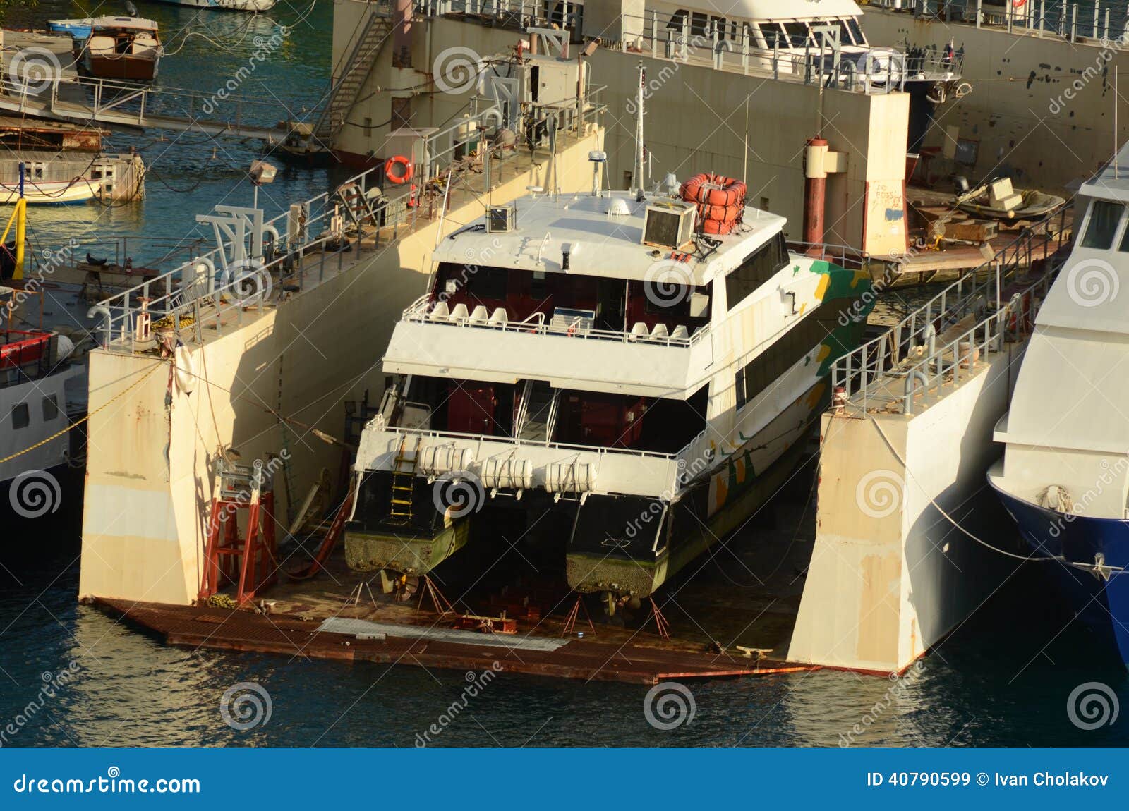 Ferry boat under repair stock image. Image of industrial - 40790599