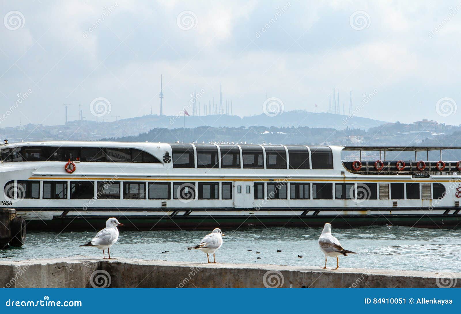 Ferry on the Bosphorus. Passenger Ship in Istanbul, Turkey Editorial ...