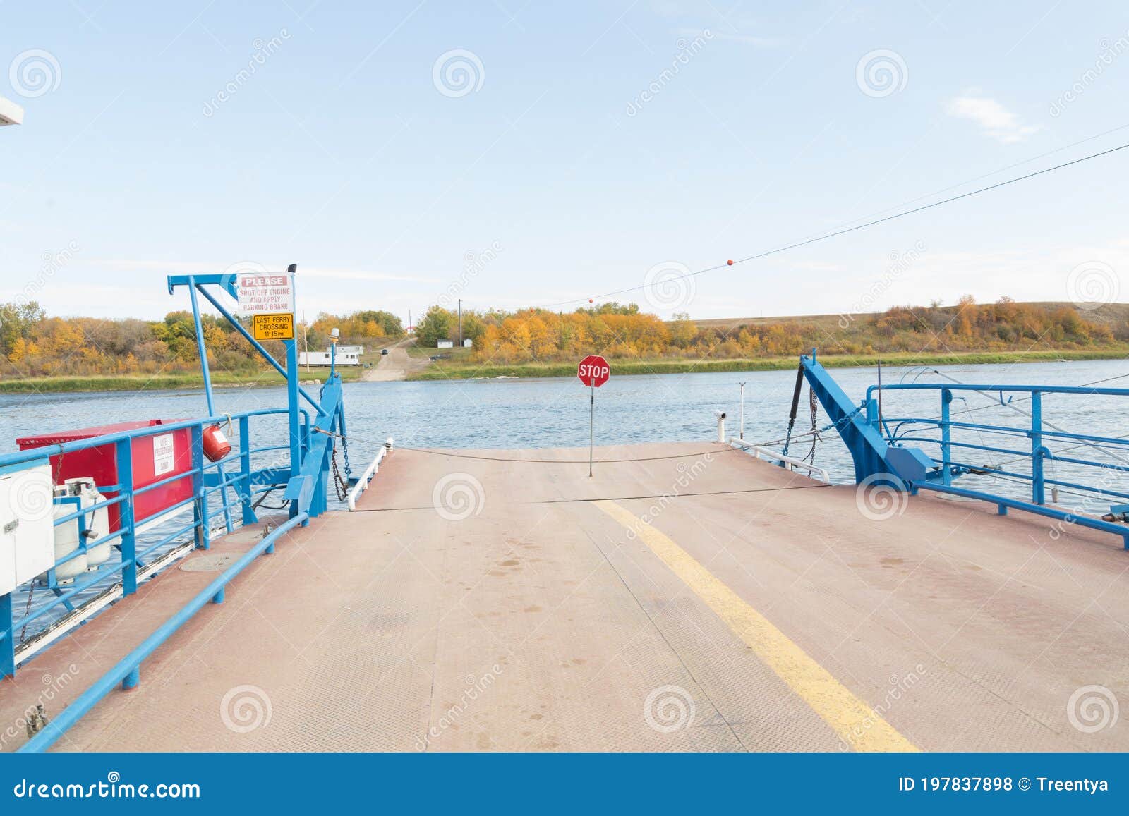 A Ferry Crossing Across a Small River Stock Photo - Image of small ...