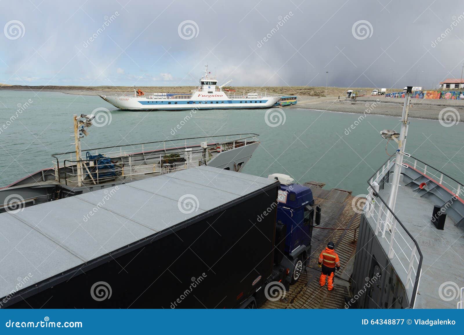 Ferry Crossing in the Magellan Strait. Editorial Photography - Image of ...