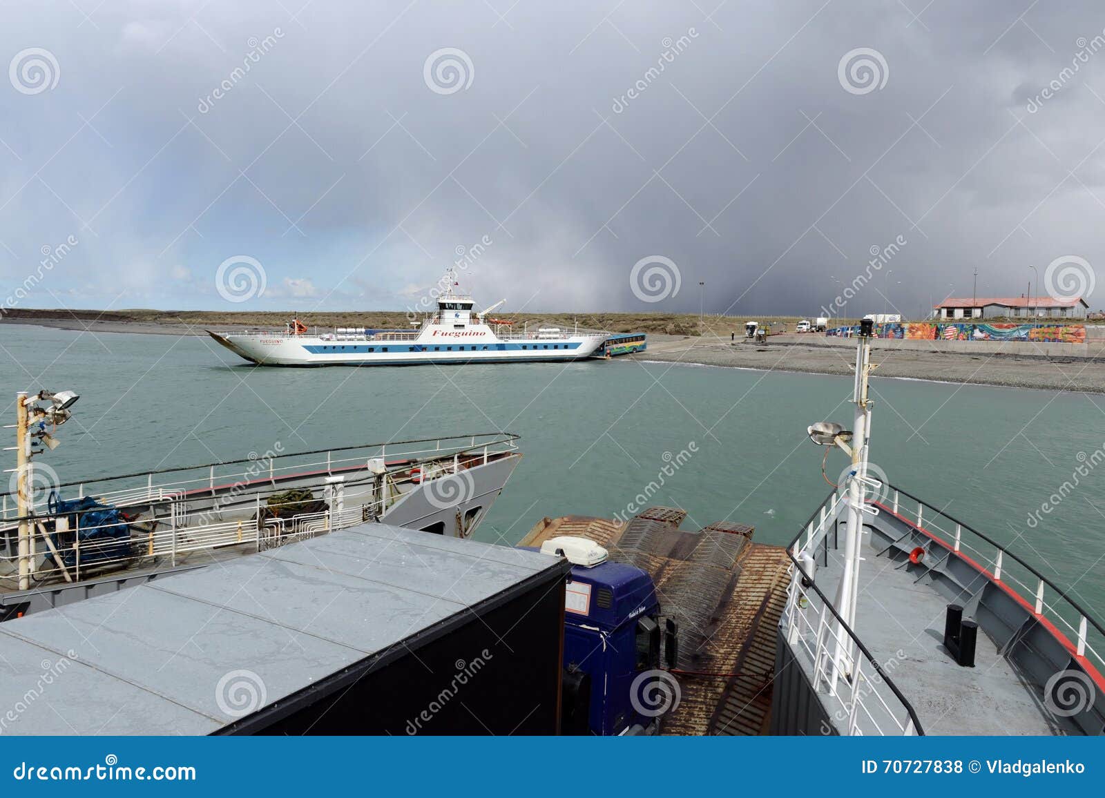 Ferry Crossing in the Magellan Strait. Editorial Stock Photo - Image of ...