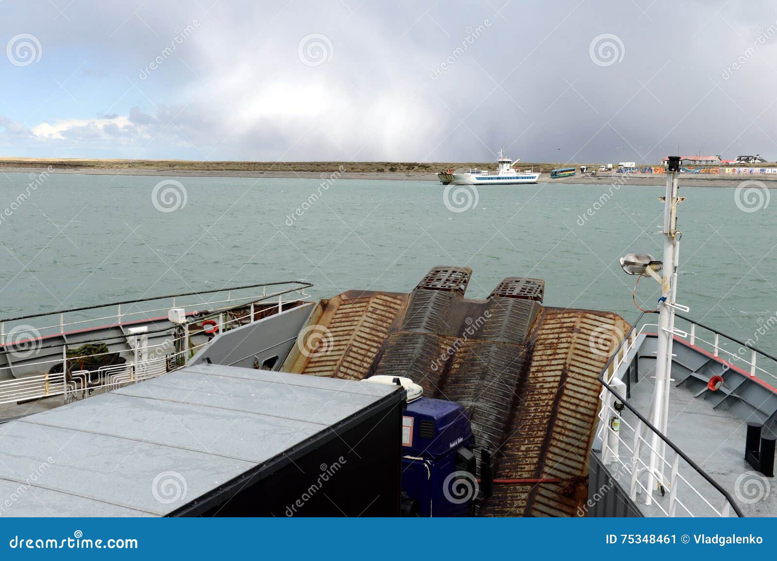 Ferry Crossing in the Magellan Strait. Stock Image - Image of antarctic ...