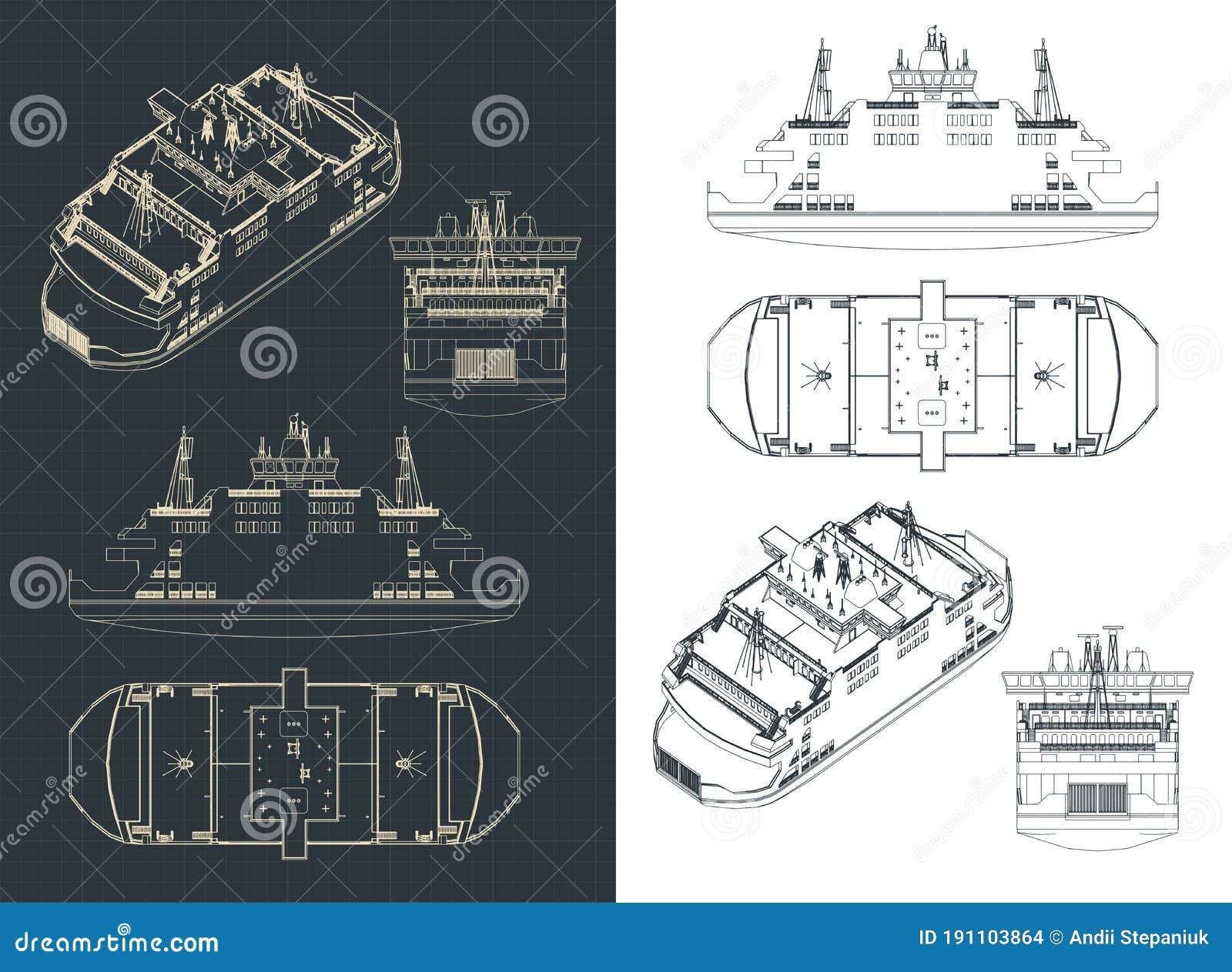 Ferry Drawings Illustration | CartoonDealer.com #191103864