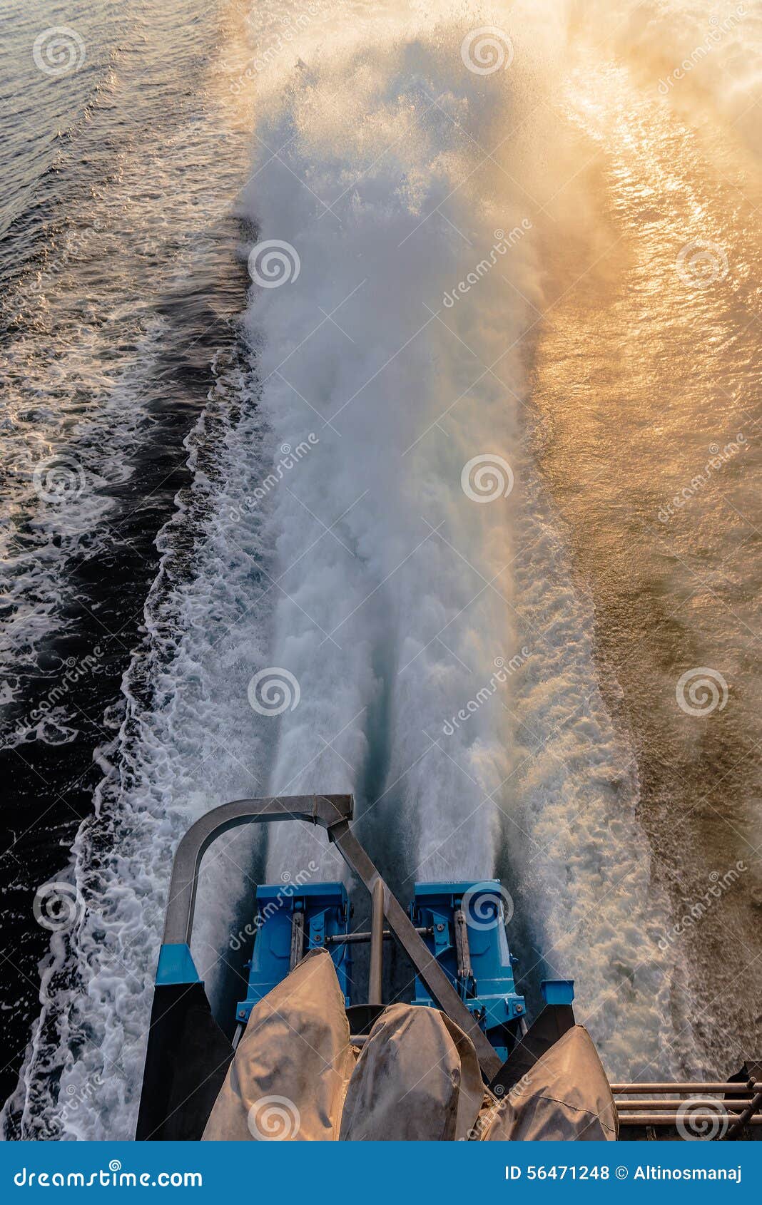 Ferry Engine Spray Sunset Time Powerful Engines Stock Photo - Image of ...